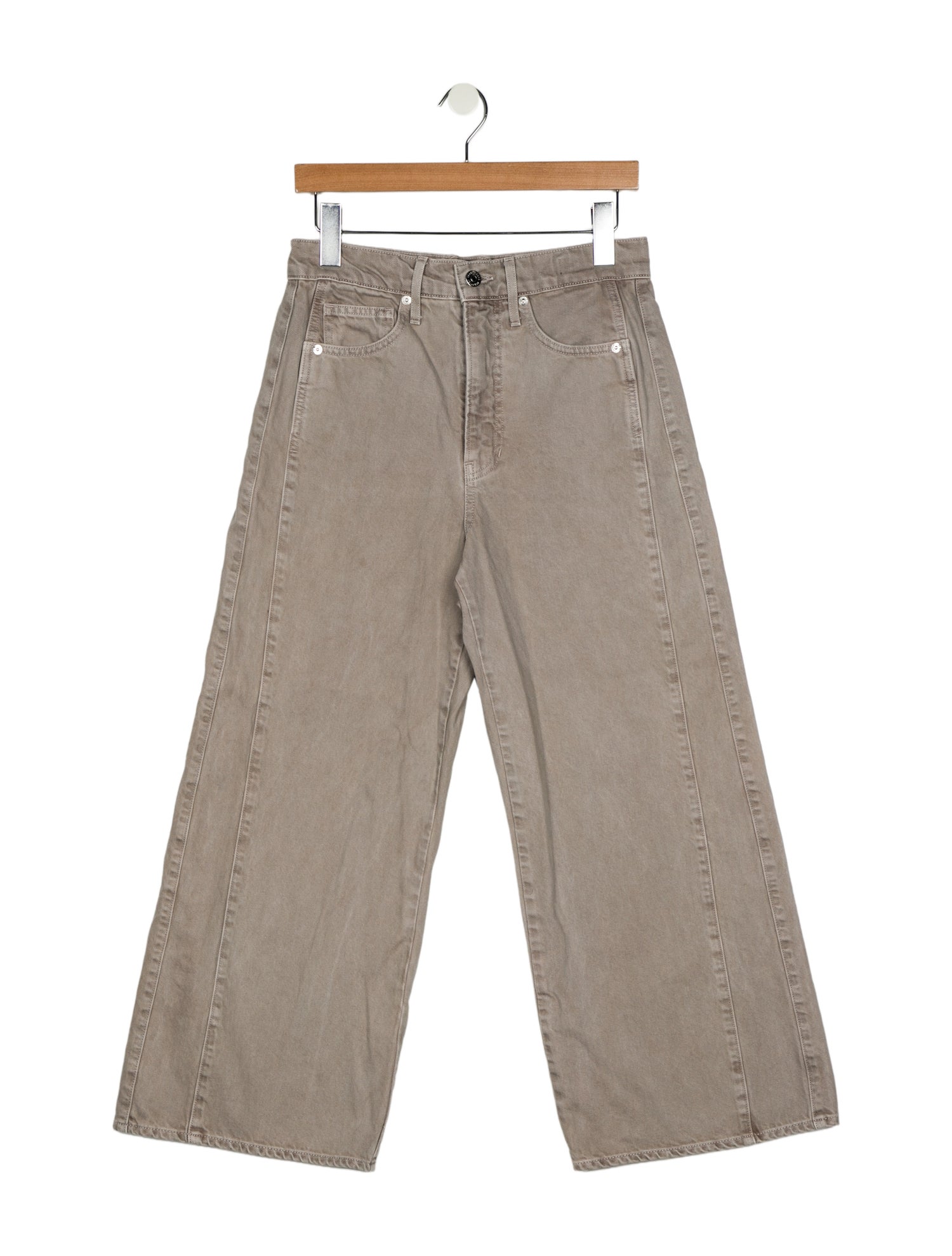 Veronica Beard High-Rise Wide Leg Jeans - Grey, 12.25" Rise Jeans ...