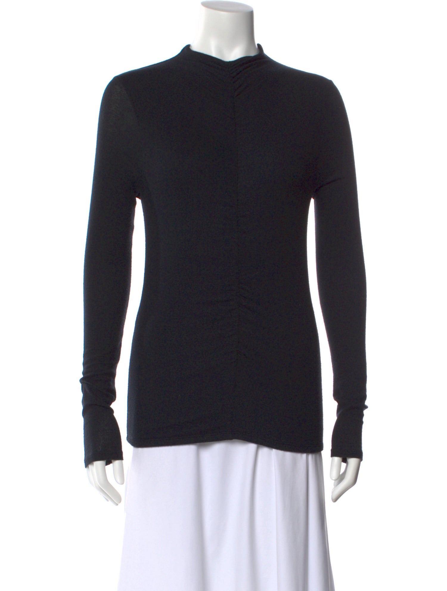 Veronica Beard Mock Neck Long Sleeve Top - Black Tops, Clothing ...