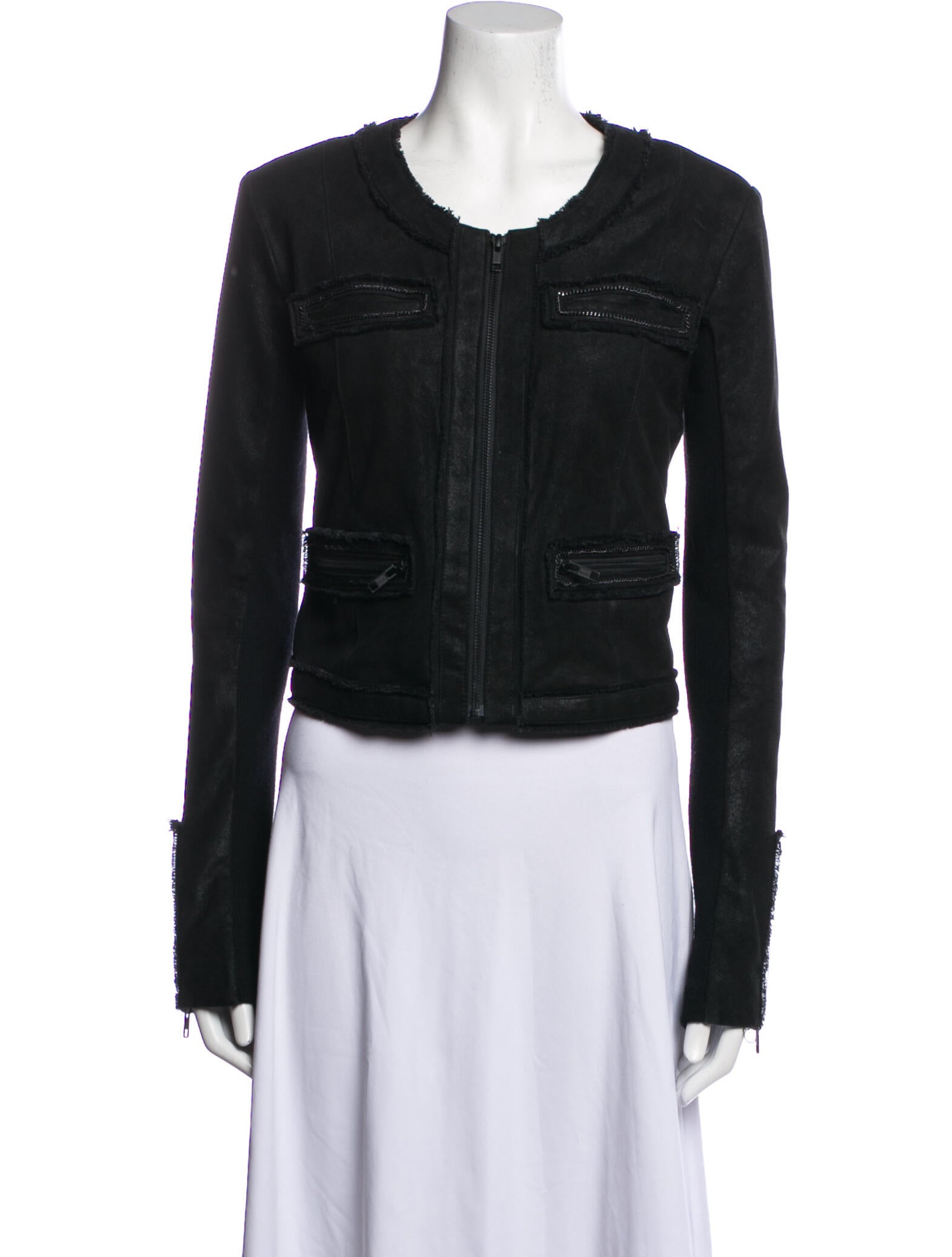 Veda Leather Denim Jacket - Black Jackets, Clothing - WV326809 | The ...