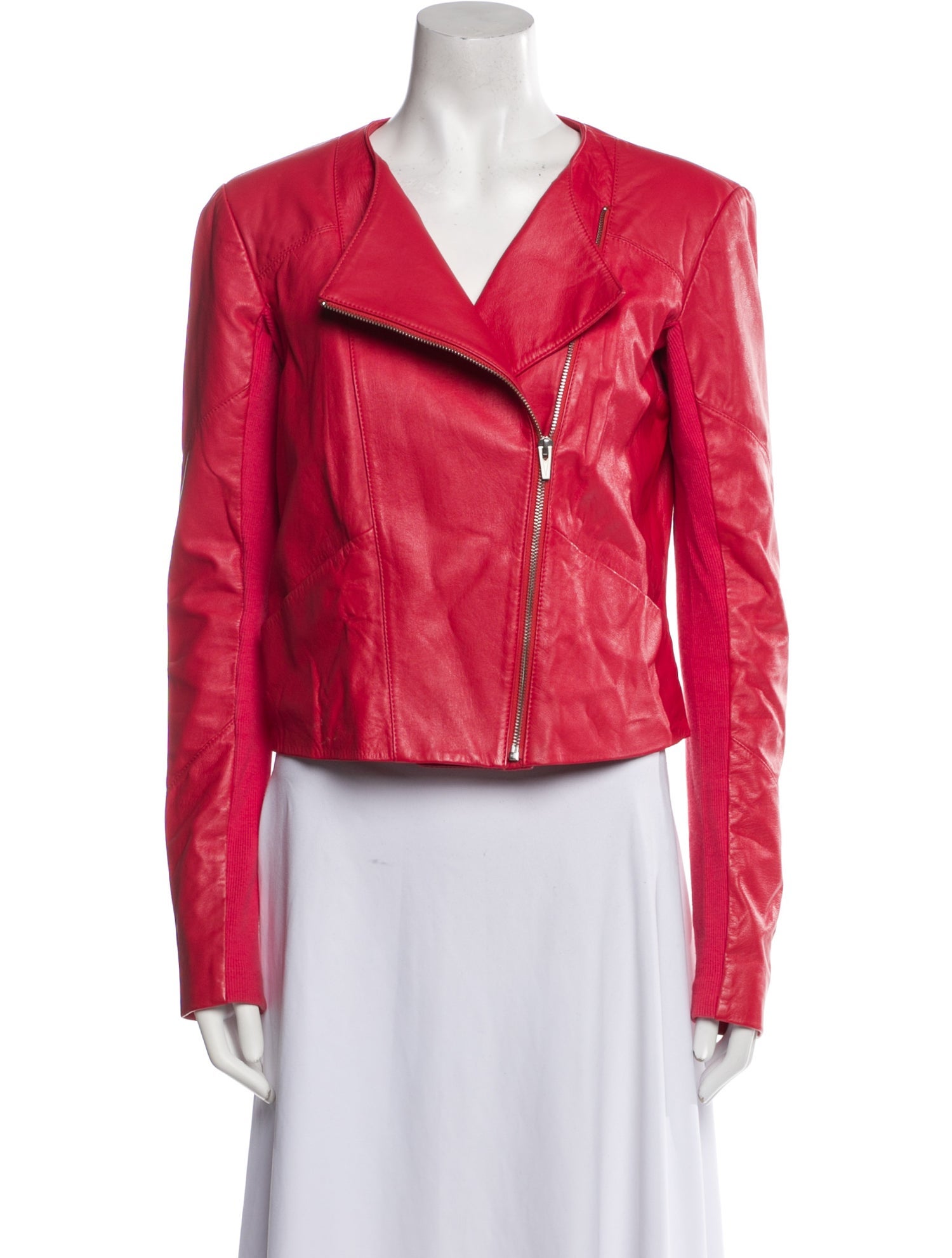 Veda Leather Biker Jacket - Red Jackets, Clothing - WV327689 | The RealReal