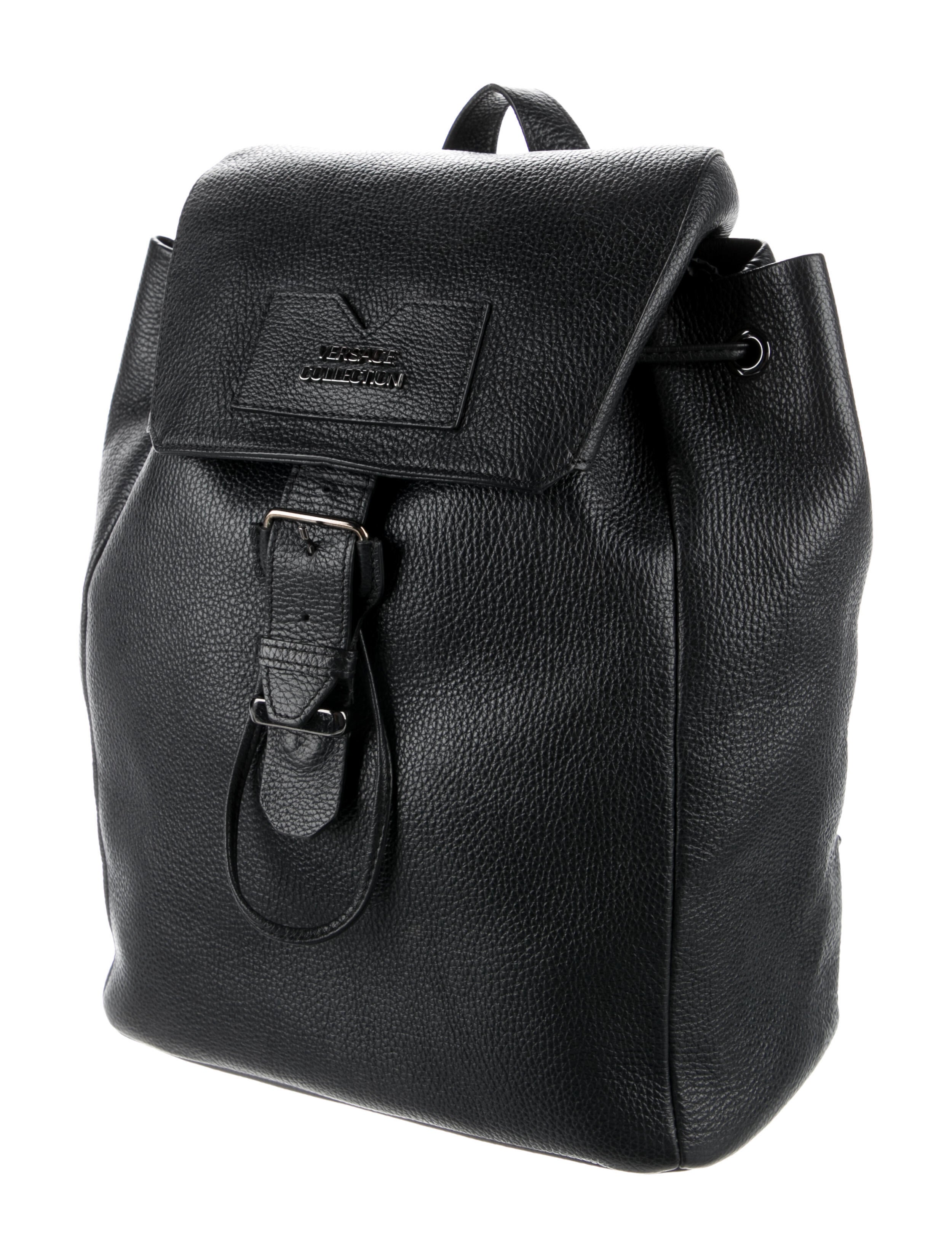 Versace Collection Leather Backpack Bag - Black Backpacks, Bags ...