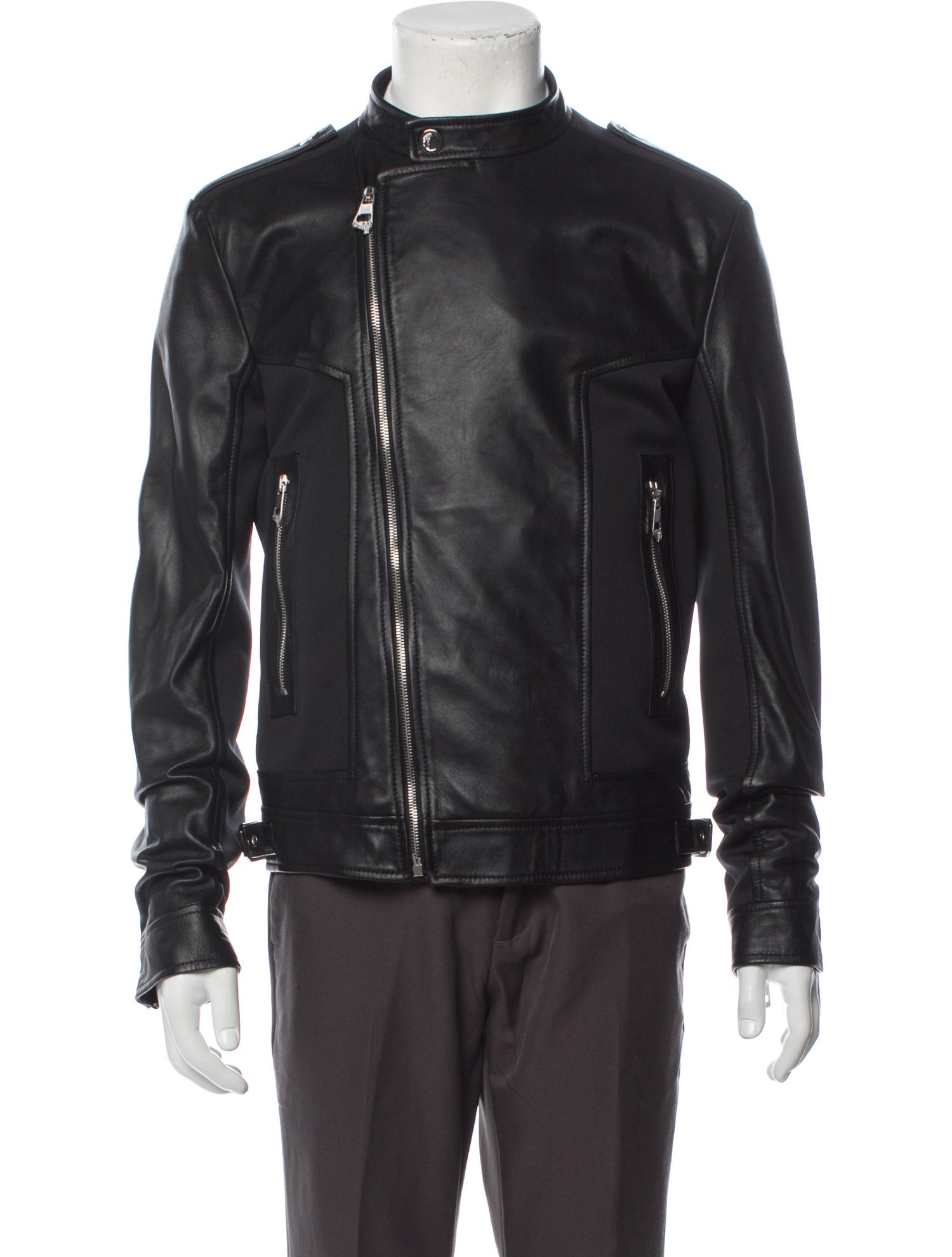 Versace Collection Leather Moto Jacket - Black Outerwear, Clothing ...
