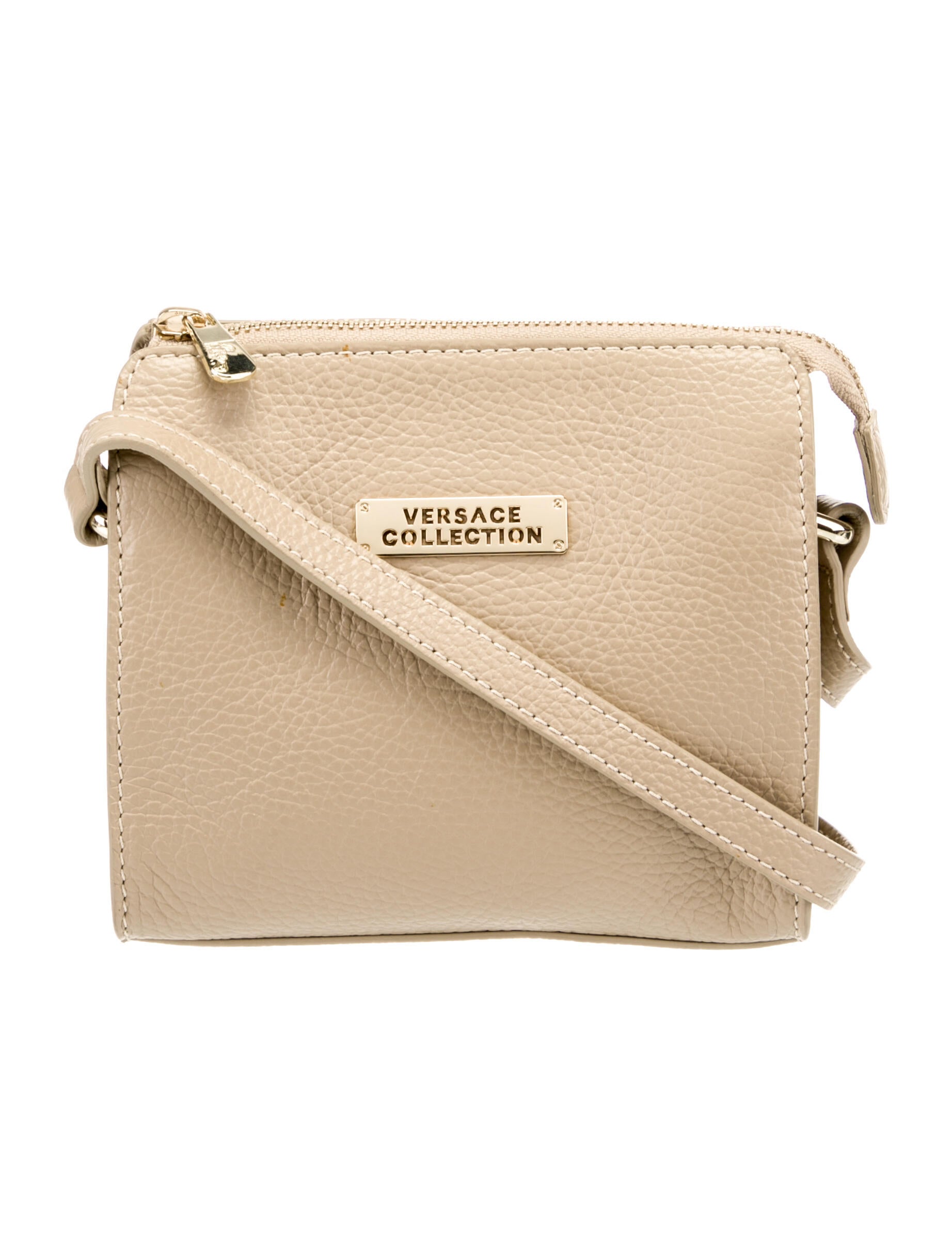Versace Collection Small Leather Crossbody Bag - Neutrals Crossbody ...