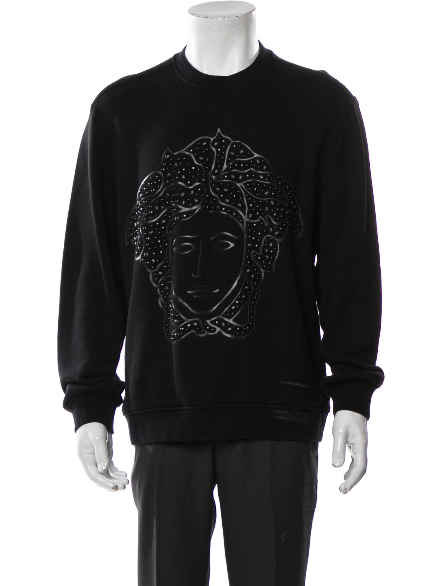 Versace Collection Graphic Print Crew Neck Sweatshirt - Black ...