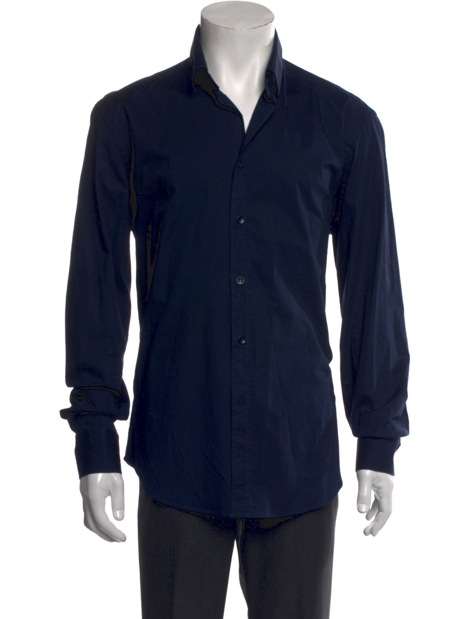 Versace Collection Long Sleeve Dress Shirt - Blue Dress Shirts ...