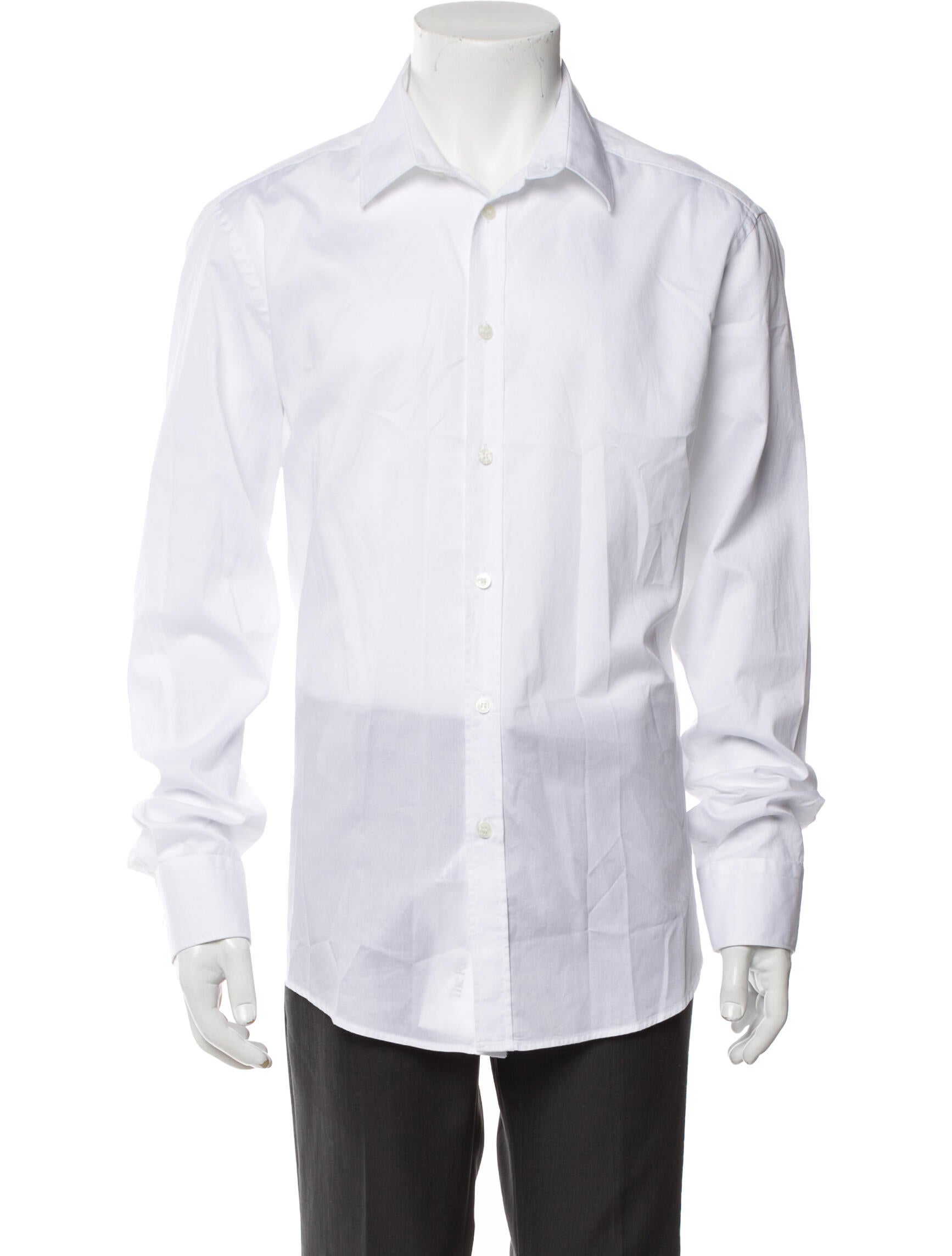 Versace Collection Long Sleeve Dress Shirt - White Dress Shirts ...