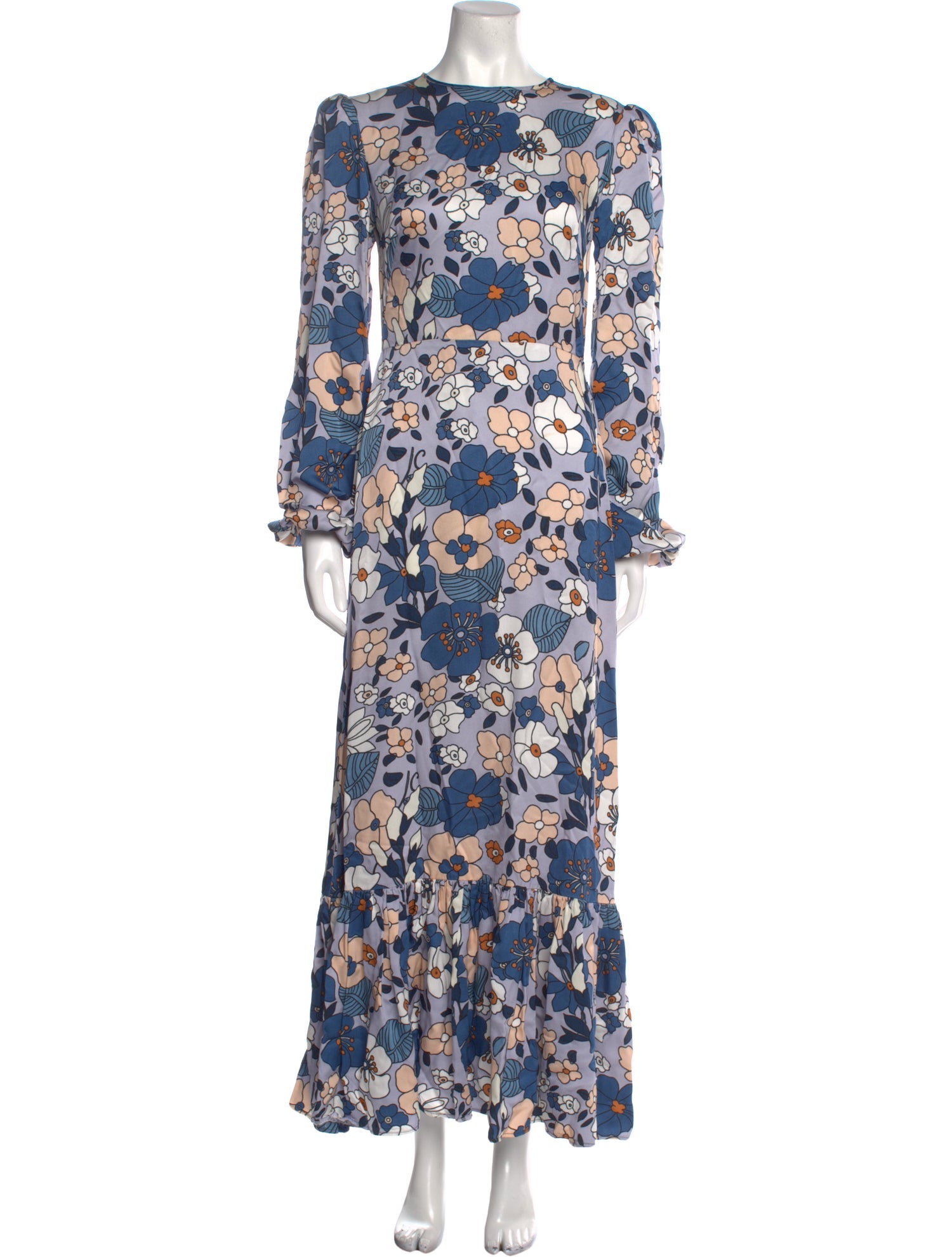 The Vampire's Wife Floral Print Long Dress - Blue Dresses, Clothing ...