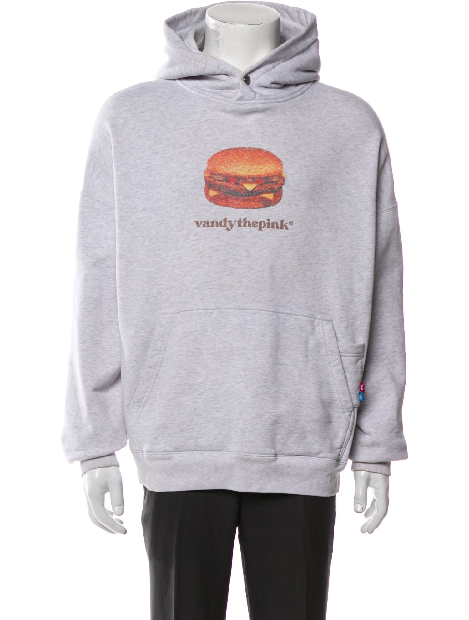 Vandy the Pink Graphic Print Mock Neck Hoodie - Grey Sweatshirts ...