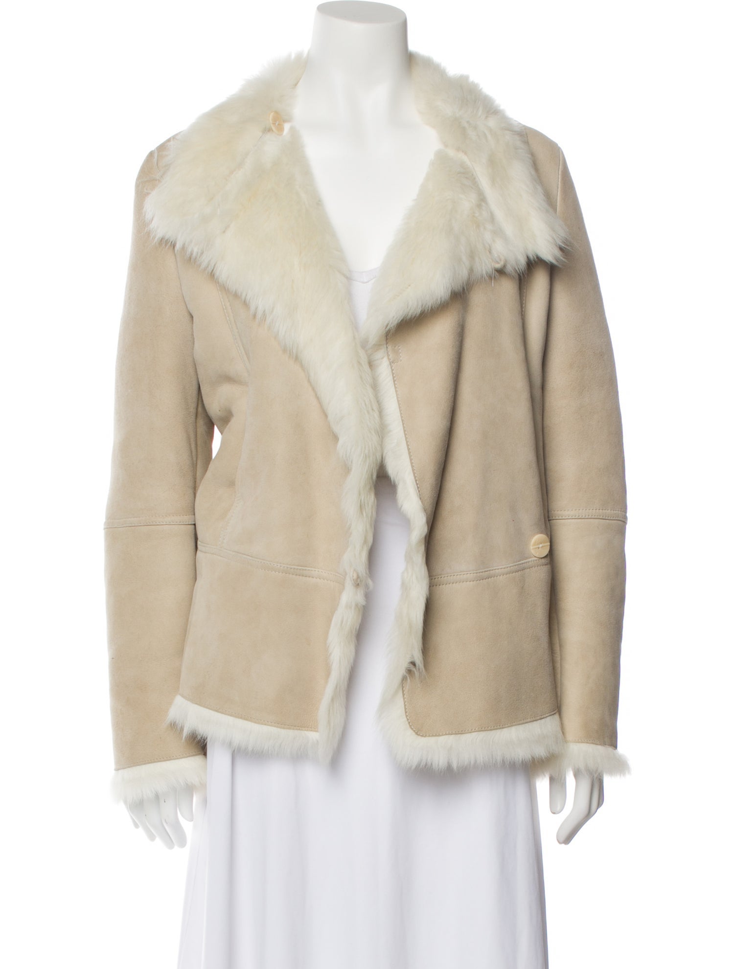 Versus Versace Vintage 2000's Fur Jacket - Neutrals Jackets, Clothing ...