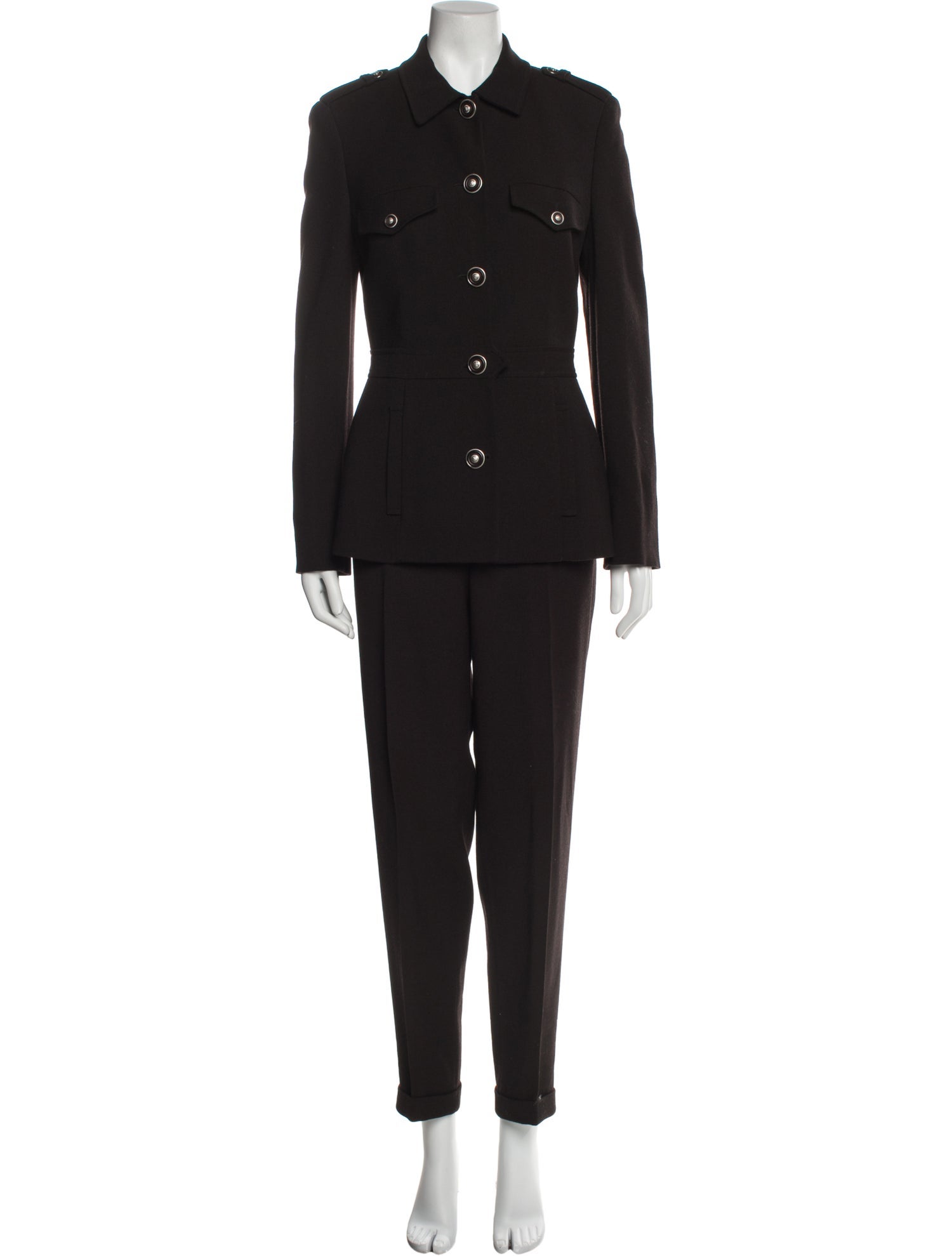 Versus Versace Virgin Wool Pant Set - Black, 13" Rise Suits and Sets ...