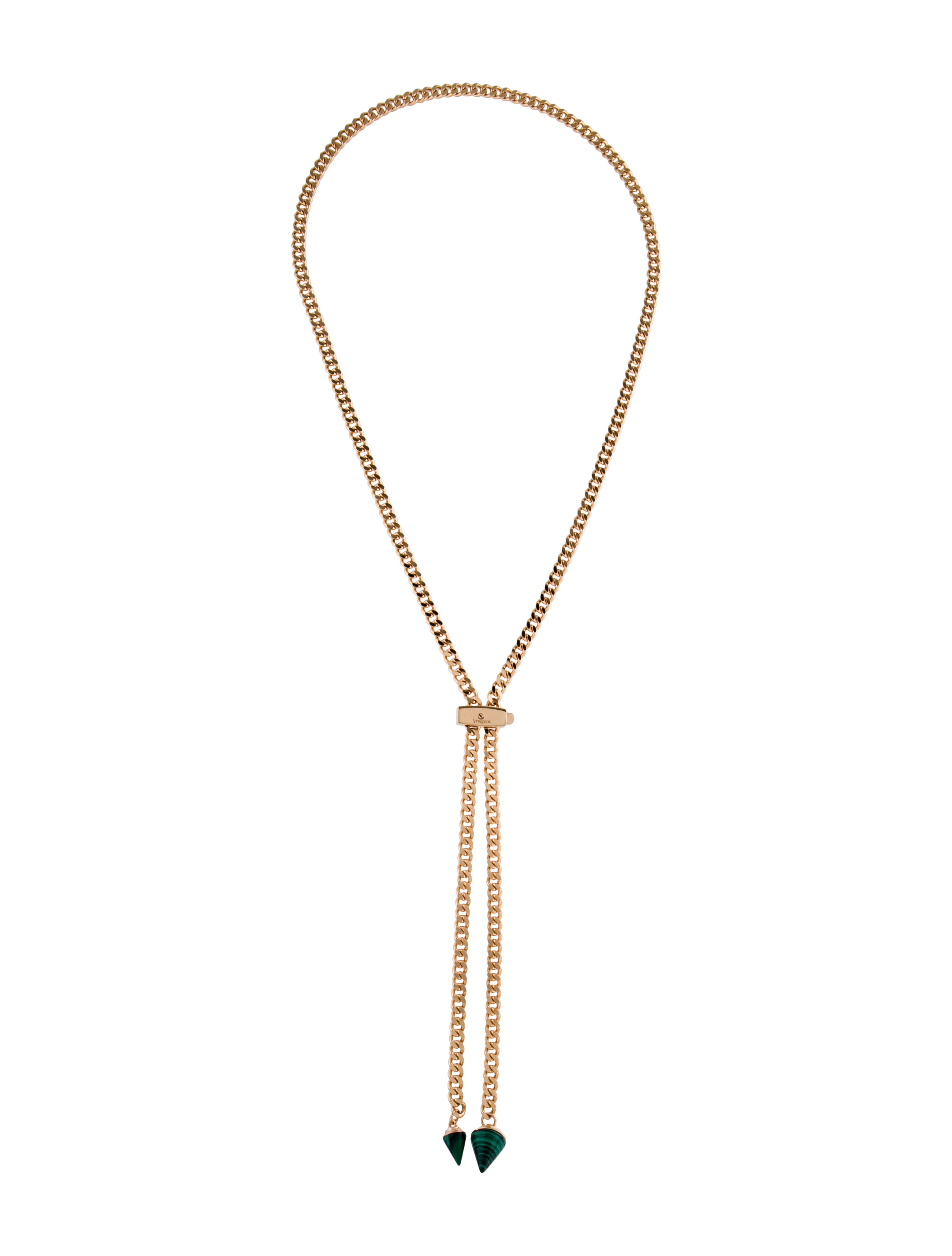 Vita Fede Stone Accent Chain Link Titan Bolo Necklace - Green, Gold ...