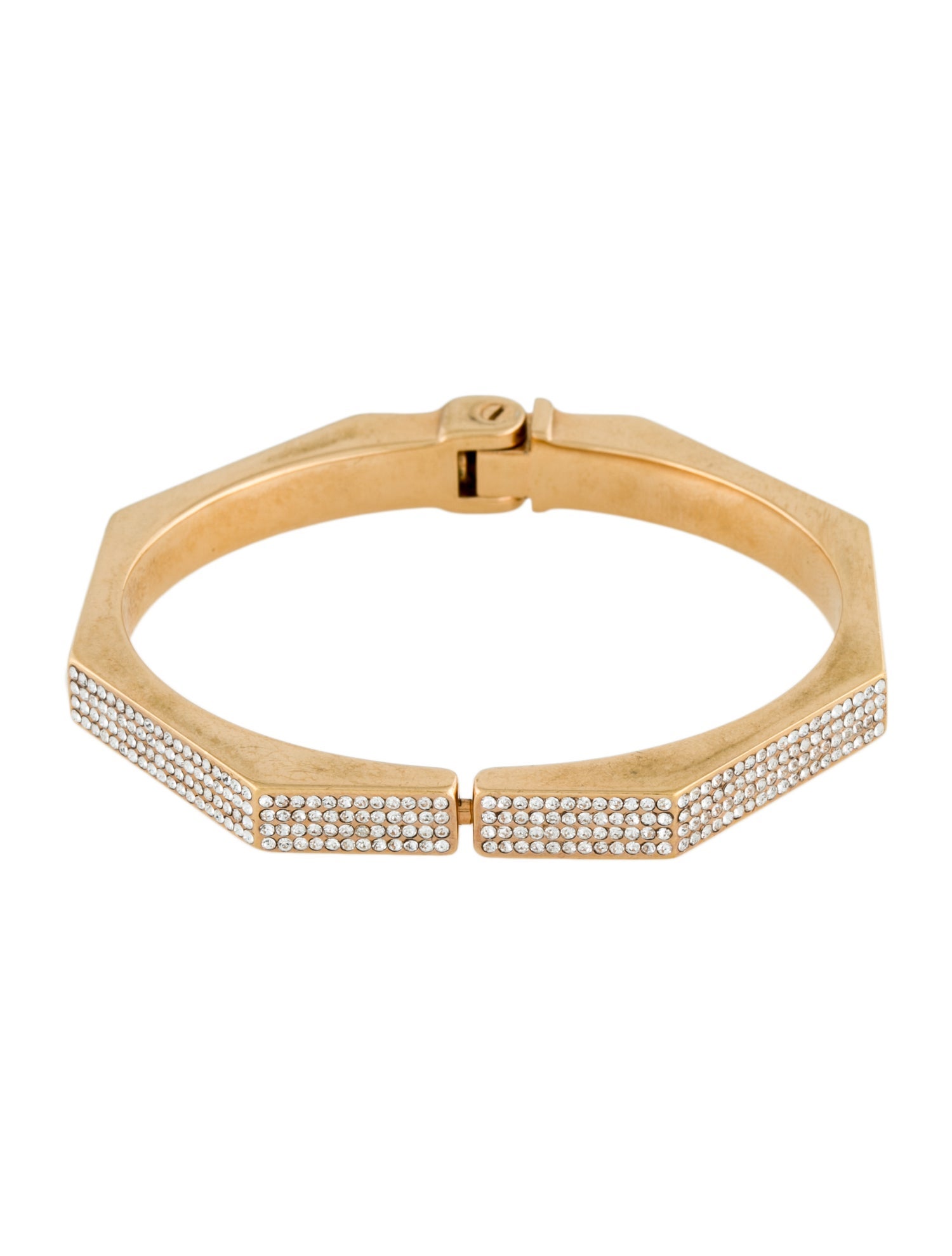 Van Cleef & Arpels Vintage Emerald & Diamond Bangle - 18K Yellow Gold ...