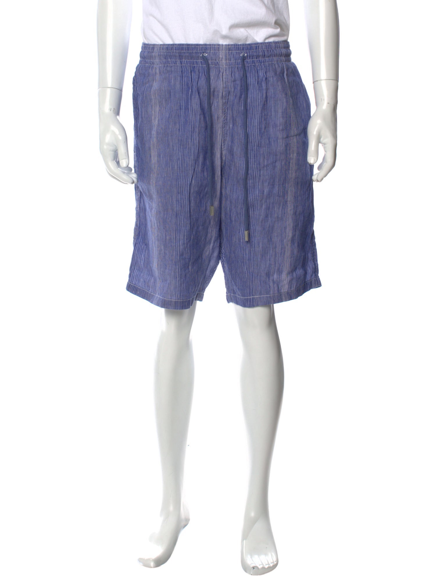 Vilebrequin Striped Flat Front Shorts - Blue, 12.75" Rise Shorts ...