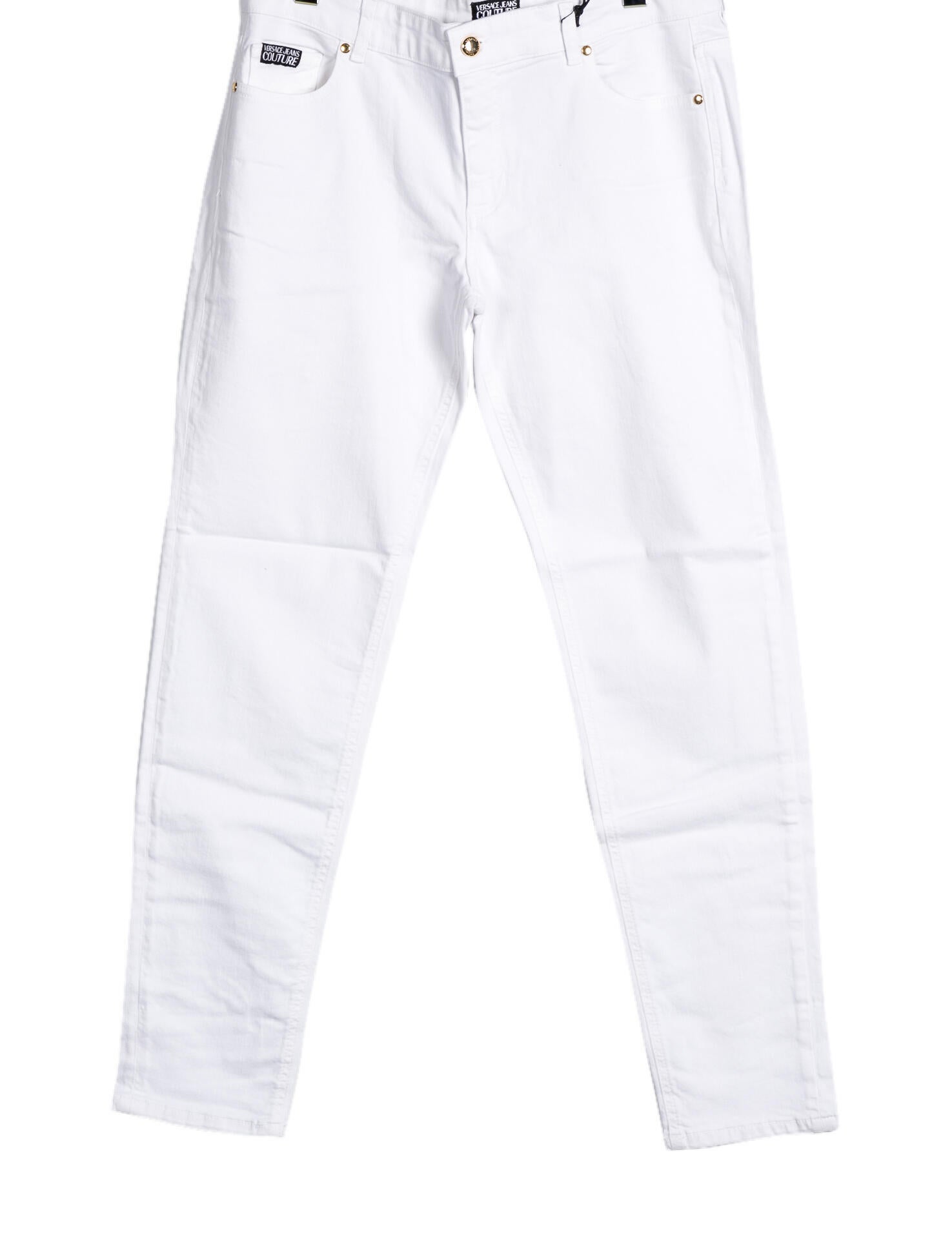 Versace Jeans Mid-Rise Skinny Leg Jeans - White, 9" Rise Jeans ...
