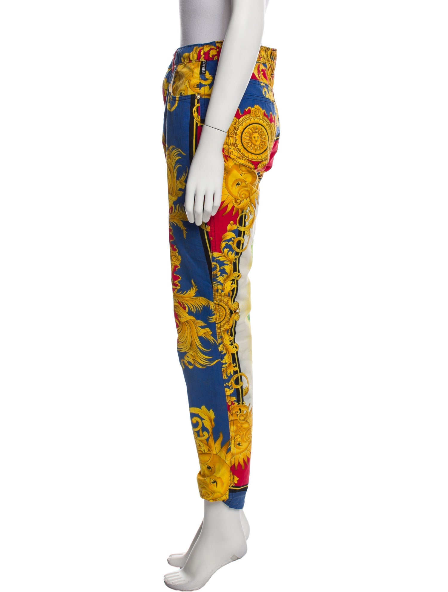 Versace Jeans Vintage Straight Leg Pants - Yellow, 11.25" Rise Pants ...