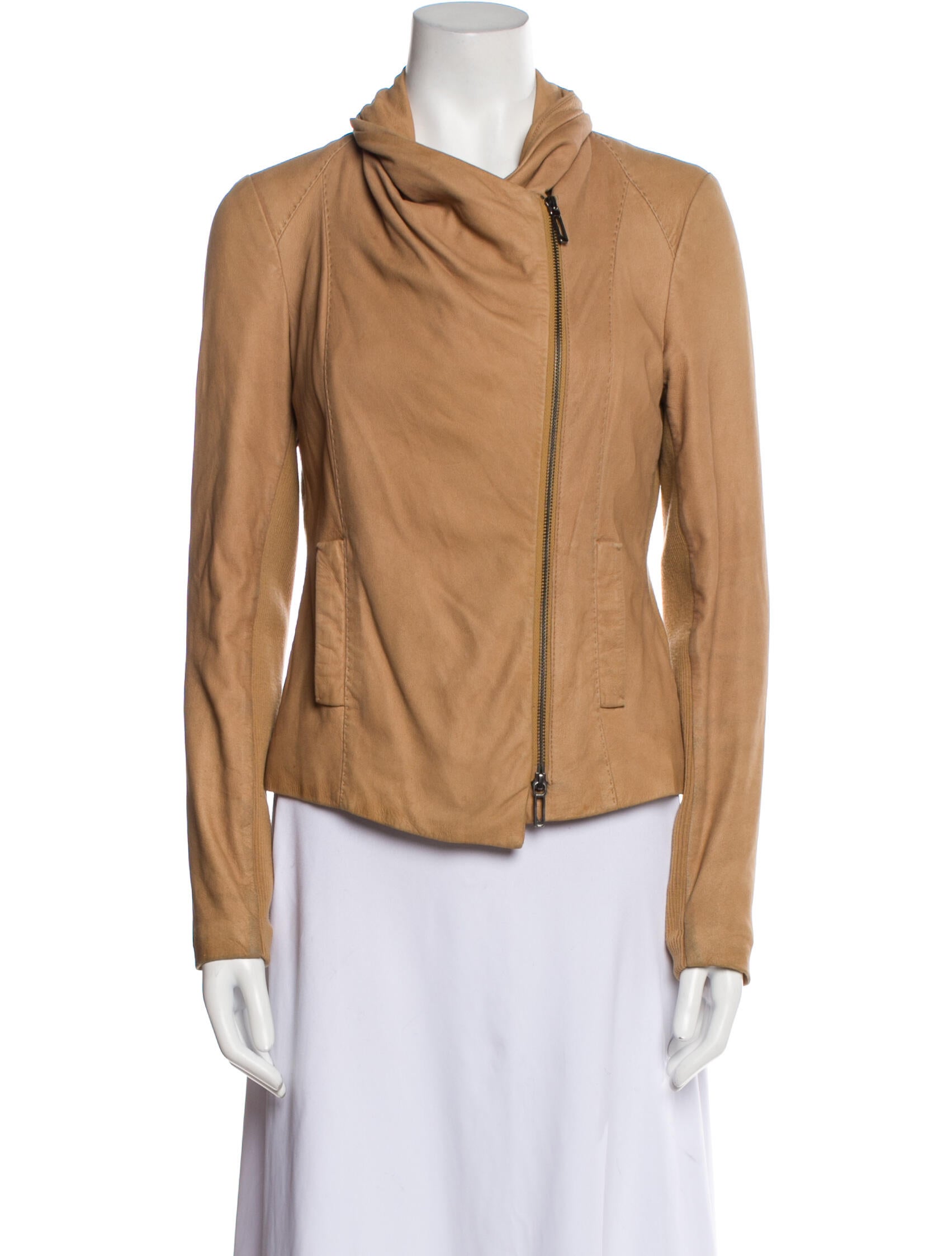 Vince Leather Biker Jacket - Neutrals Jackets, Clothing - WVN183176 ...