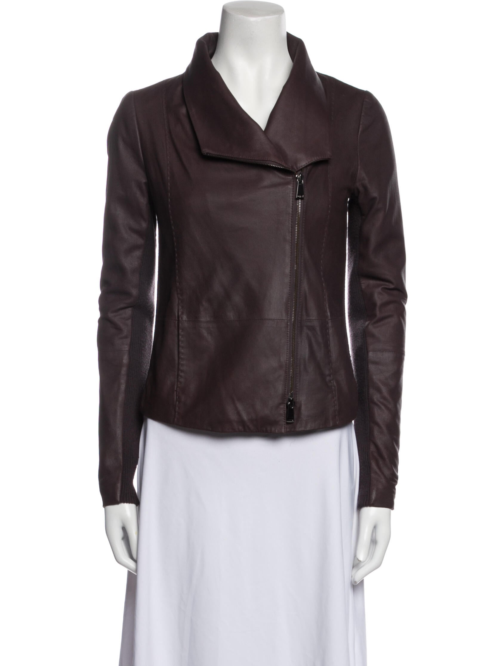 Vince Goat Leather Biker Jacket - Purple Jackets, Clothing - WVN188202 ...