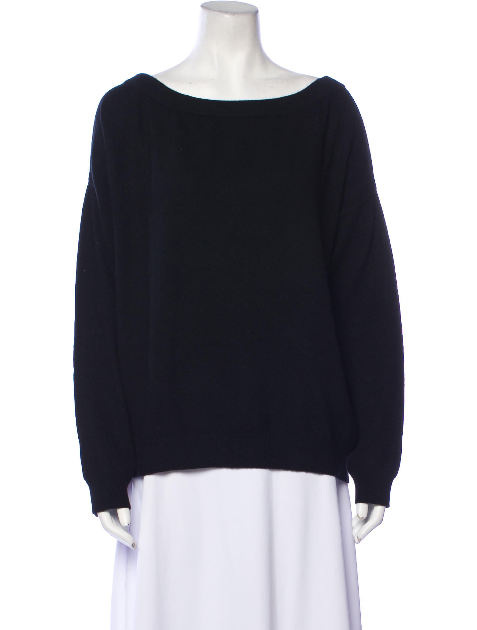 Vince Cashmere Bateau Neckline Sweater - Black Knitwear, Clothing ...
