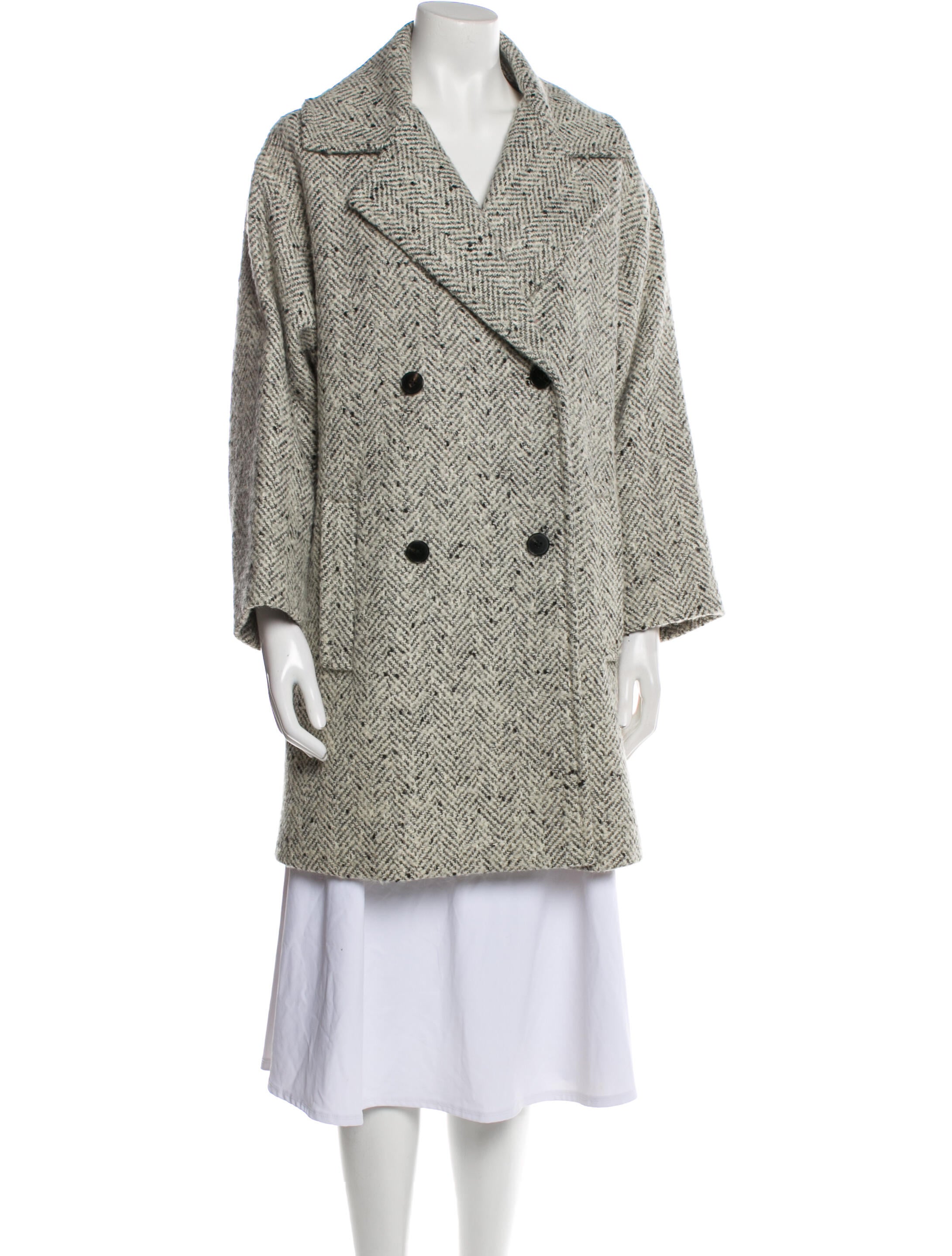 Vince Tweed Pattern Trench Coat - Neutrals Coats, Clothing - WVN210643 ...