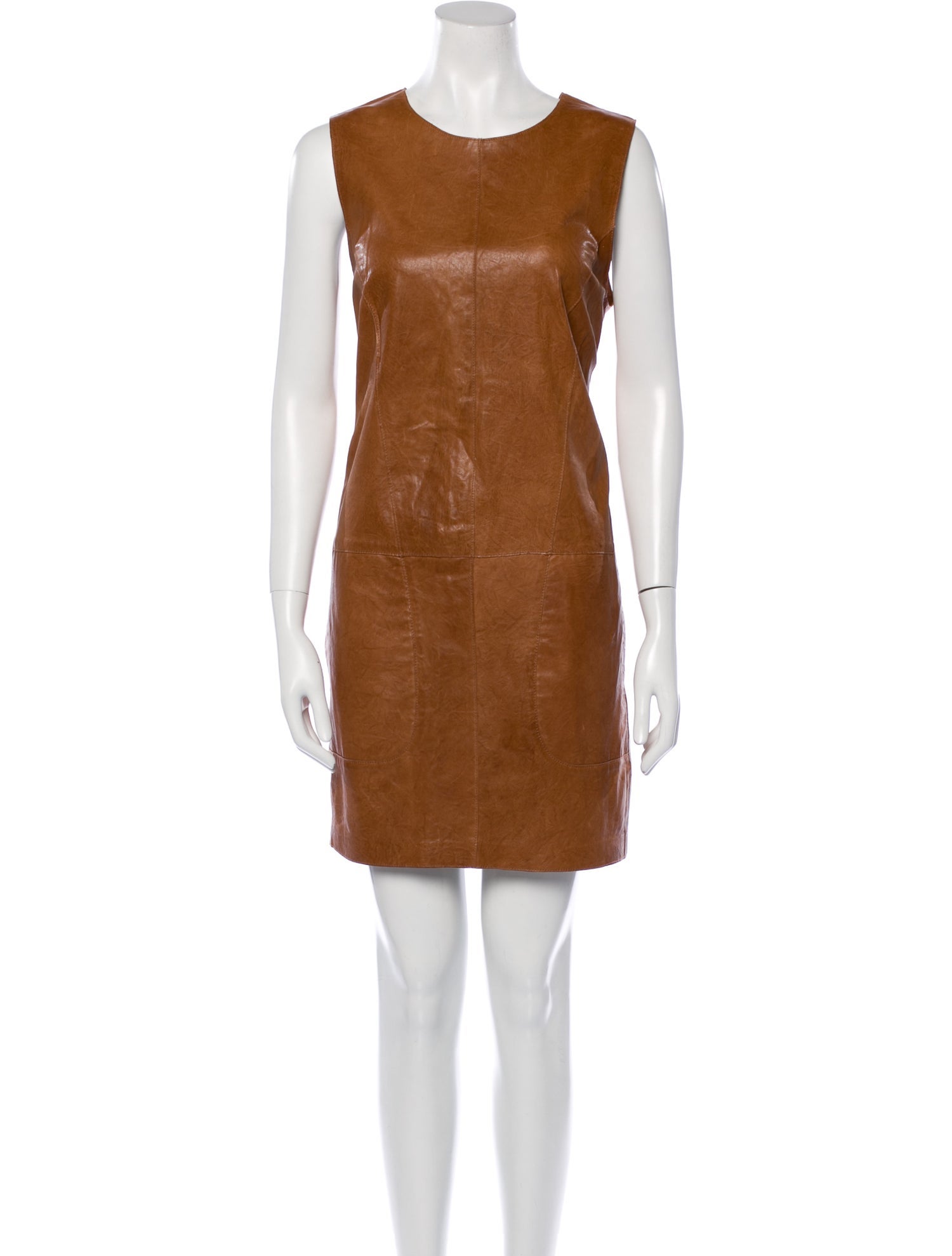 Vince Leather Mini Dress - Brown Dresses, Clothing - WVN255964 | The ...