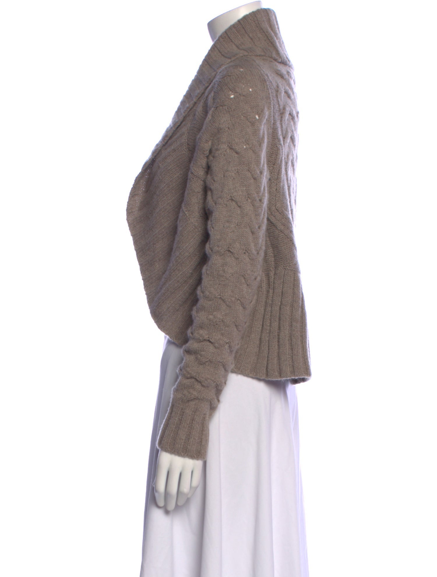 Ralph Lauren Black Label Cashmere Open Front Sweater - Neutrals ...