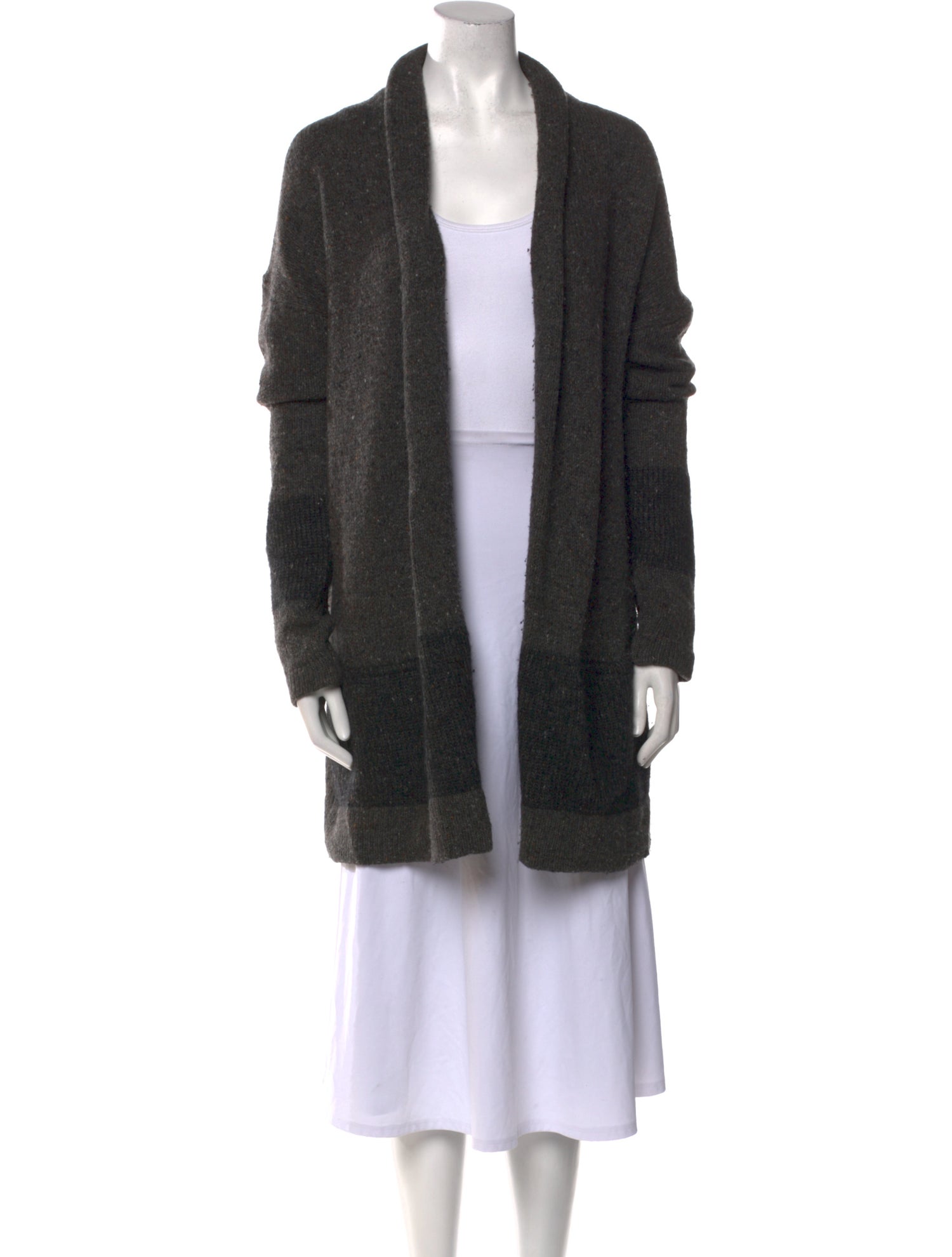 Vince Wool Open Front Sweater - Grey Knitwear, Clothing - WVN314089 ...