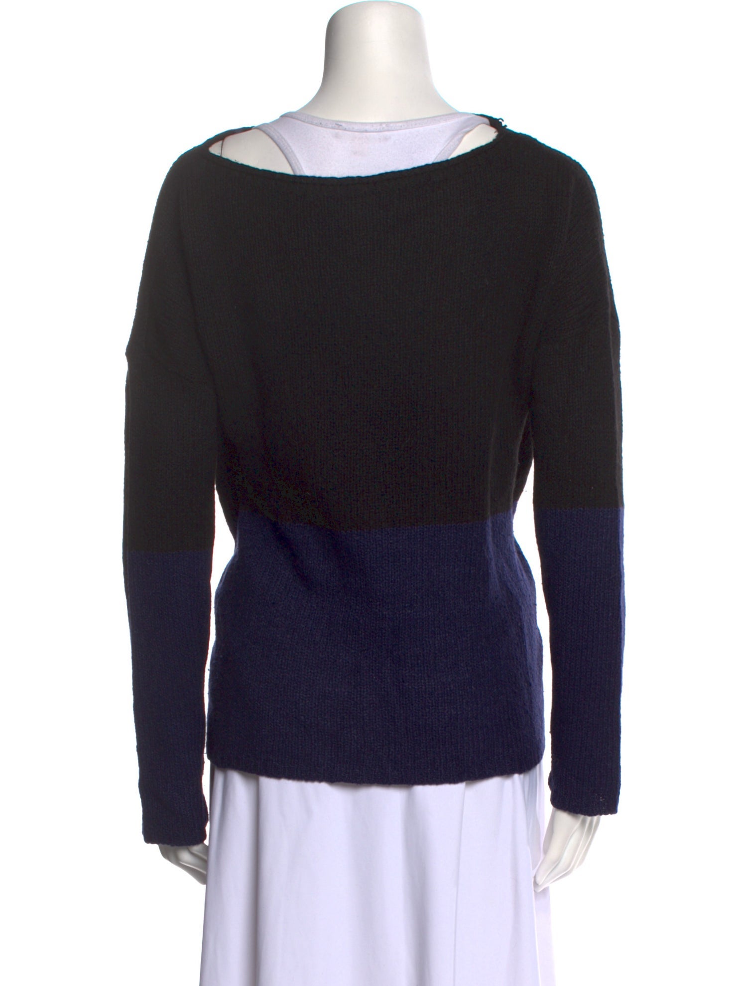 Vince Wool Colorblock Pattern Sweater - Black Knitwear, Clothing ...