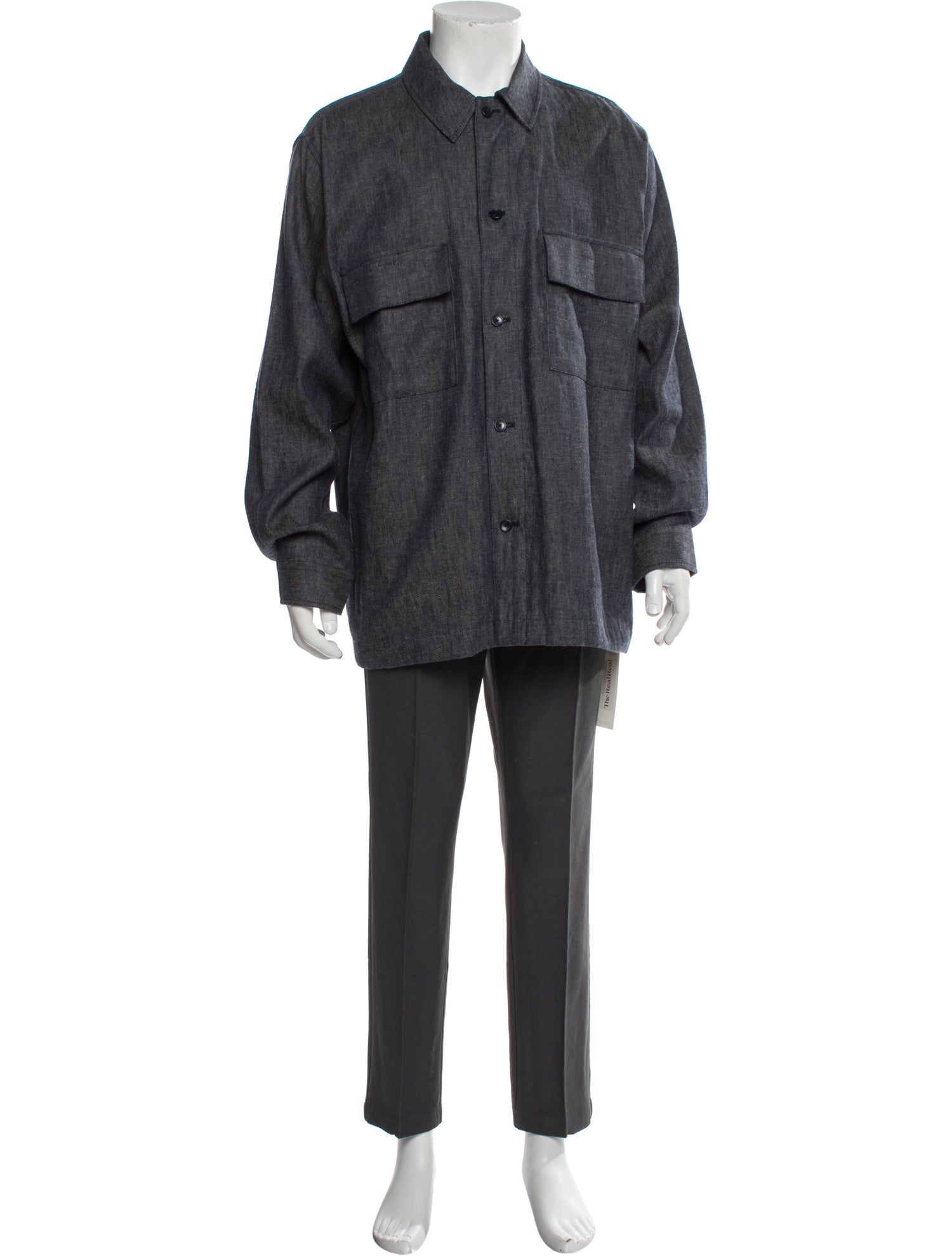 Vince Linen Utility Jacket - Blue Outerwear, Clothing - WVN340317 | The ...
