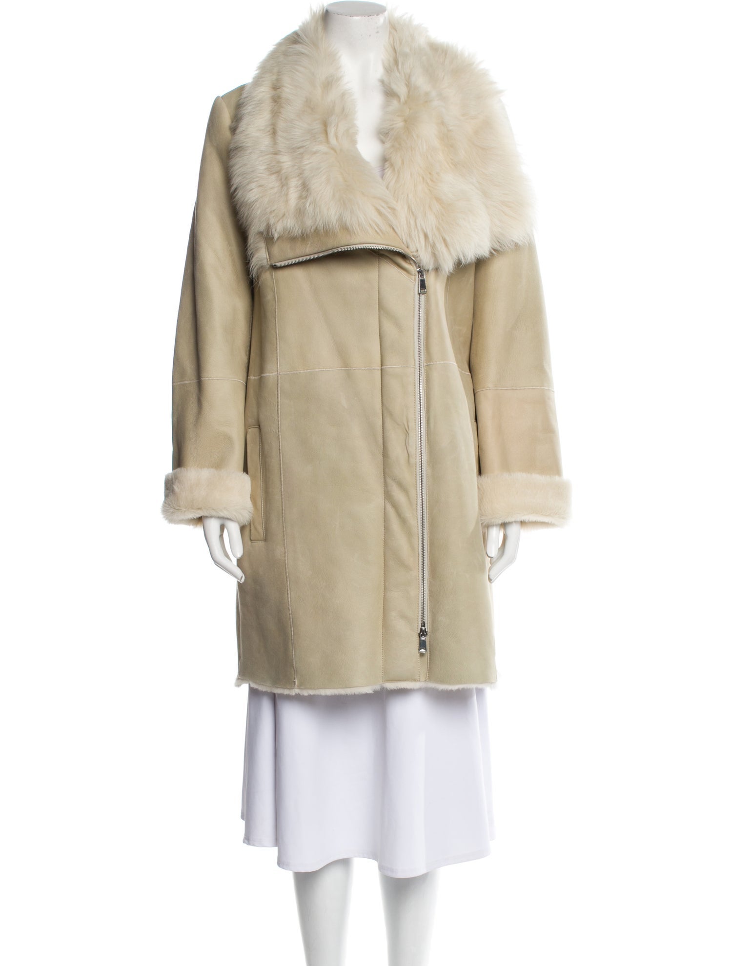 Vince Shearling Fur Coat - Neutrals Coats, Clothing - WVN340649 | The ...