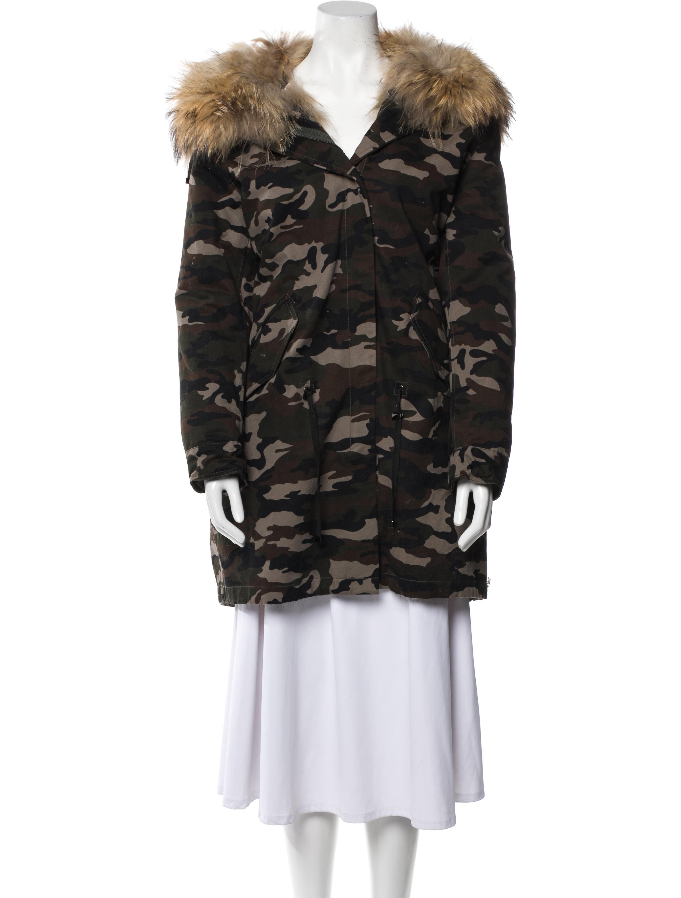 Vintage - Unbranded Camouflage Print Fur Jacket - Neutrals Jackets ...