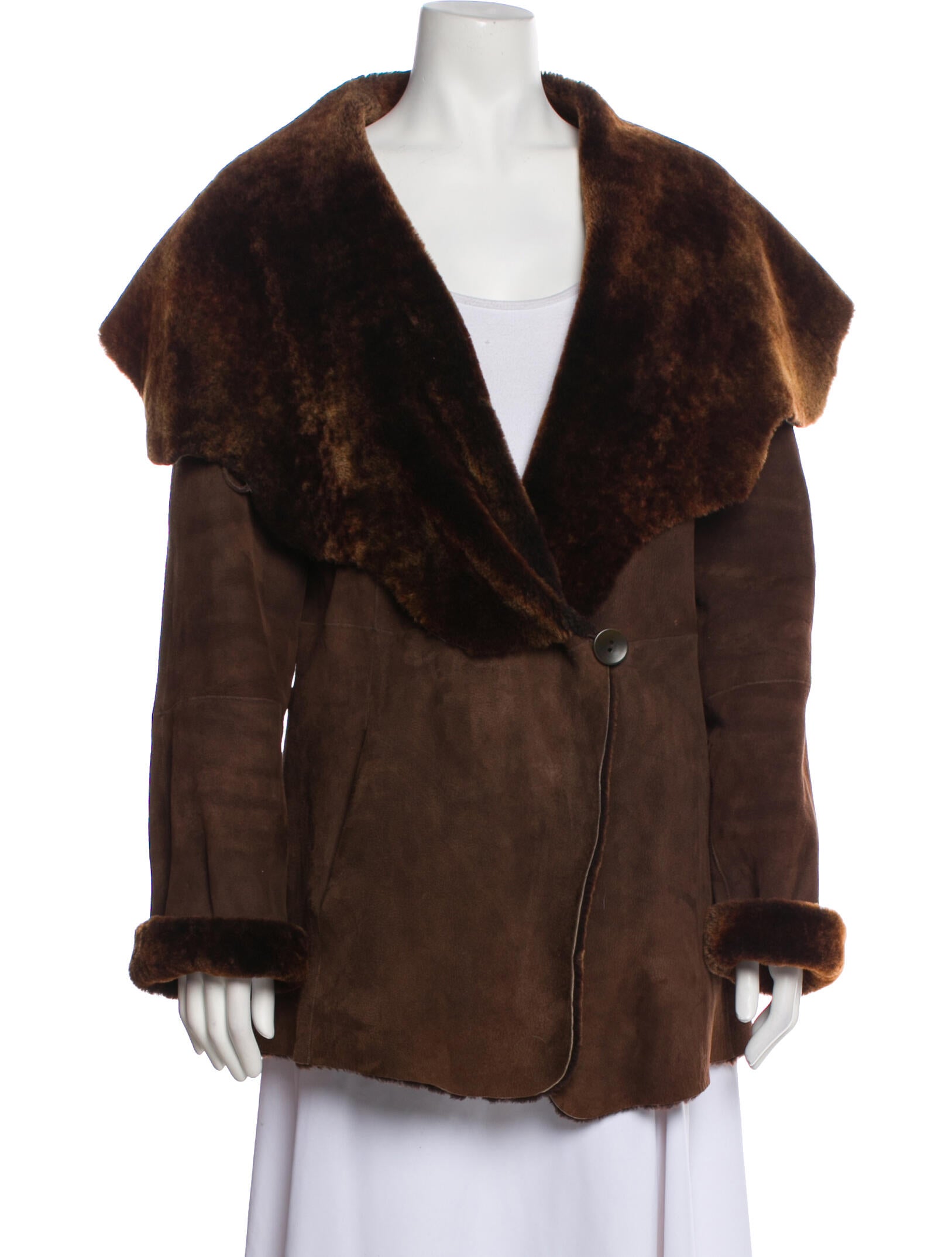 Vintage - Unbranded Shearling Fur Jacket - Brown Jackets, Clothing ...
