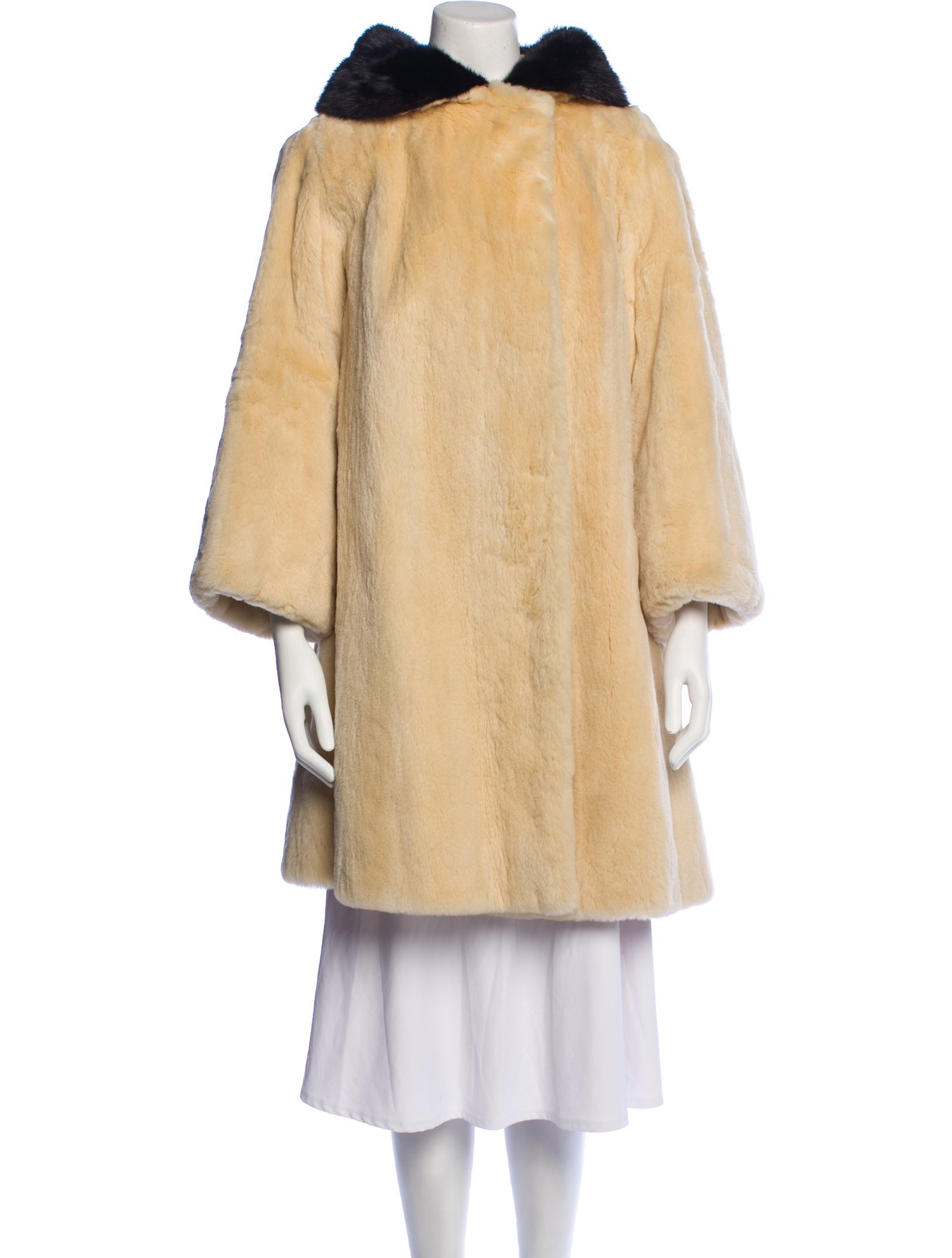 Vintage - Unbranded Colorblock Pattern Fur Coat - Brown Coats, Clothing - WVNTG53281 | The RealReal