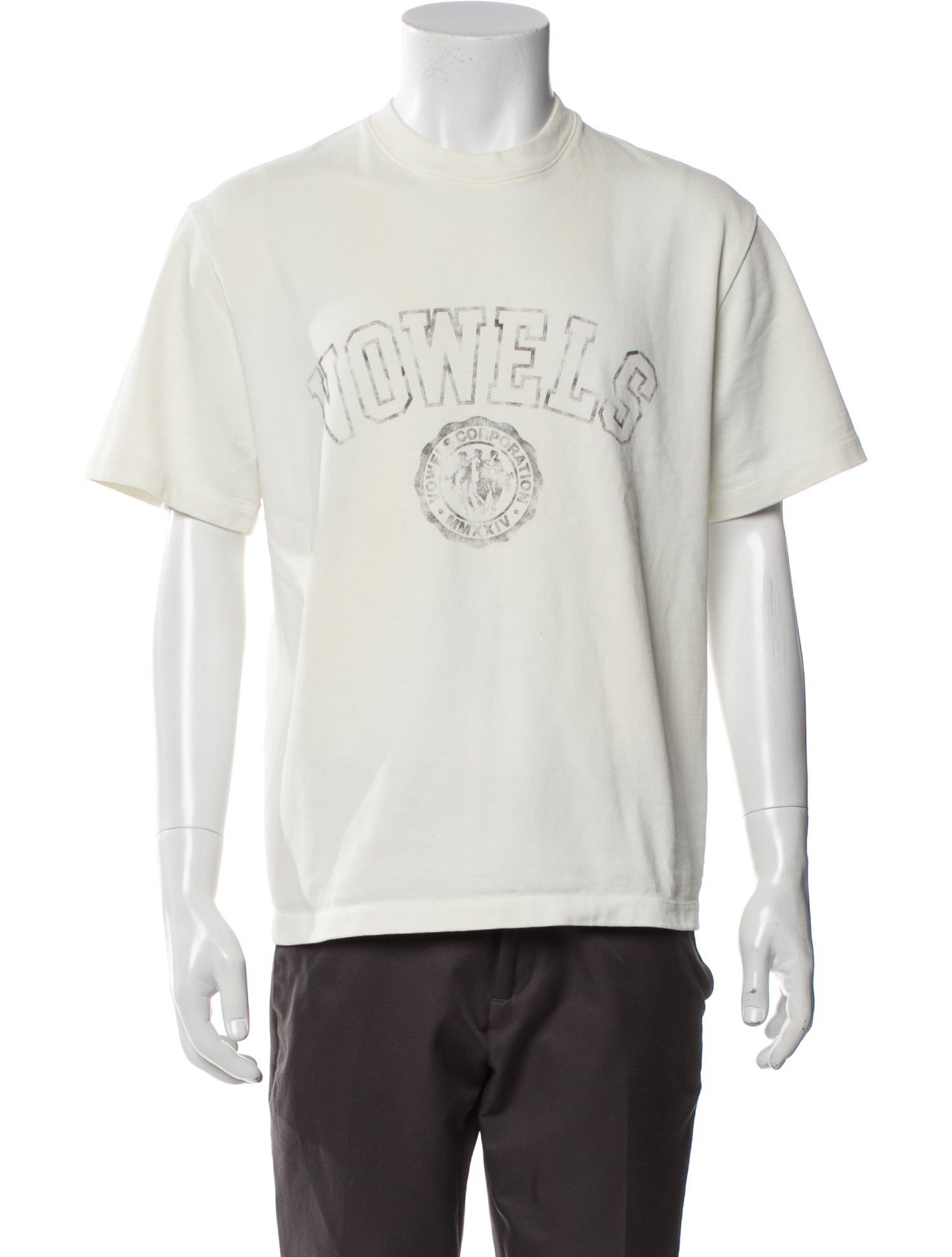 Vowels Graphic Print Crew Neck T-Shirt - Neutrals T-Shirts, Clothing - WVOES20003 | The RealReal