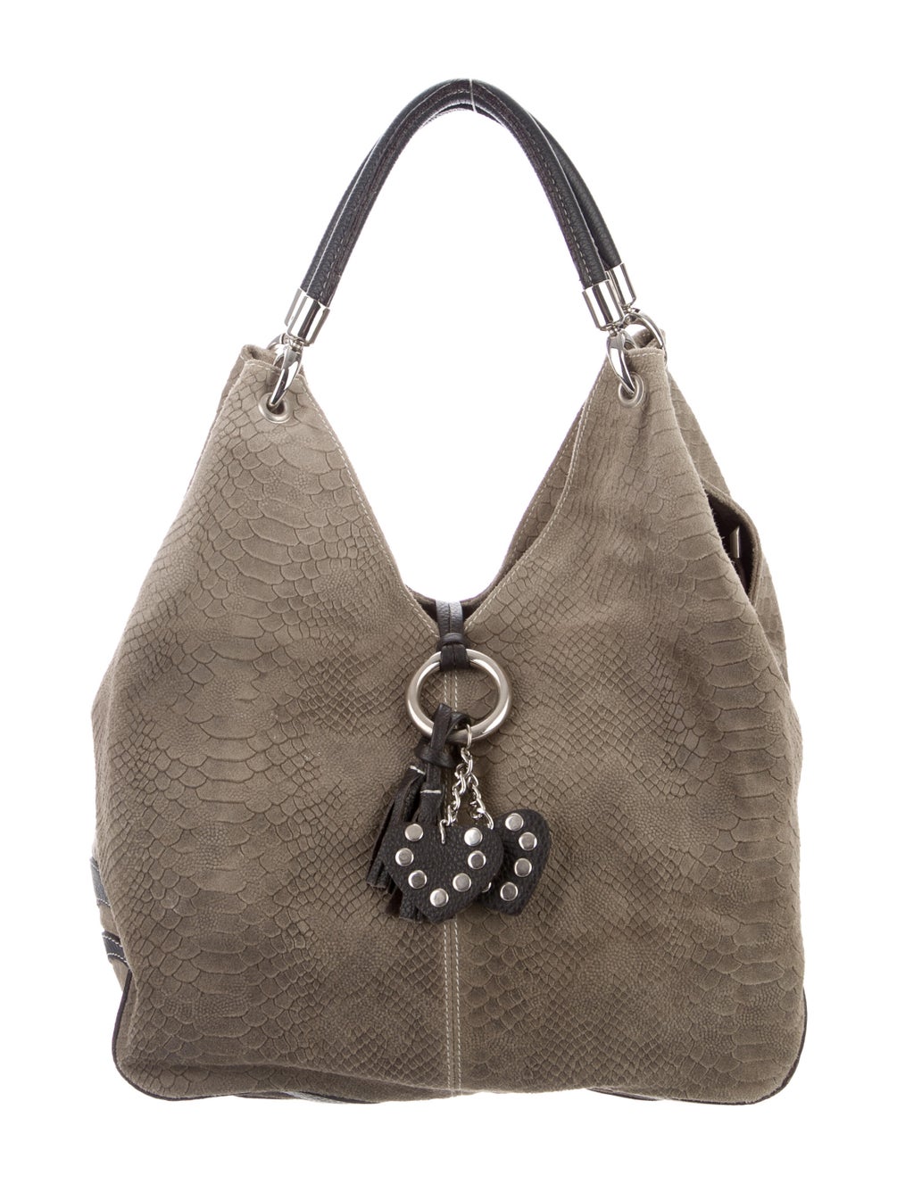 Vera Pelle Leather Trimmed Suede Shoulder Bag - Handbags - WVPEL20048 ...