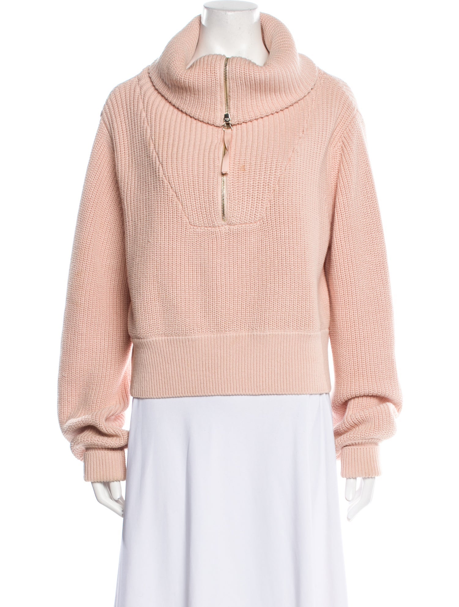 Varley Striped Mock Neck Sweater - Pink Knitwear, Clothing - WVRLY23063 ...