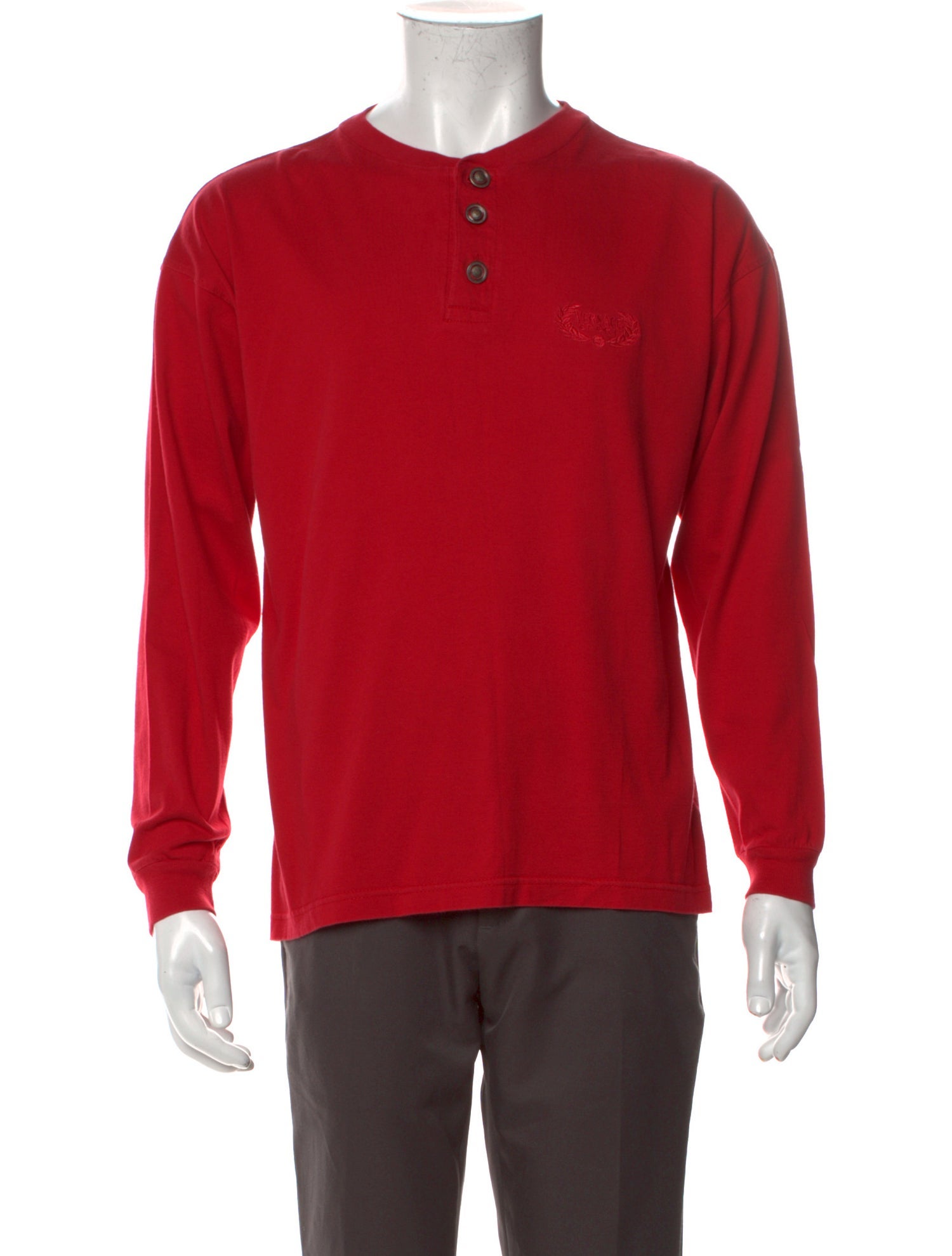 Tombolo Graphic Print Crew Neck Polo Sweater - Orange Sweaters ...