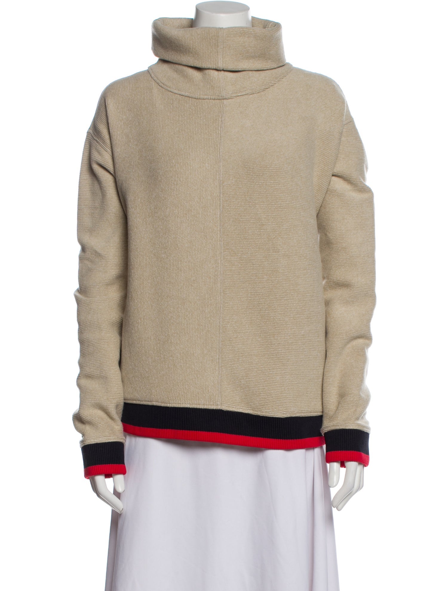 Victoria Victoria Beckham Striped Turtleneck Sweater w/ Tags - Neutrals ...