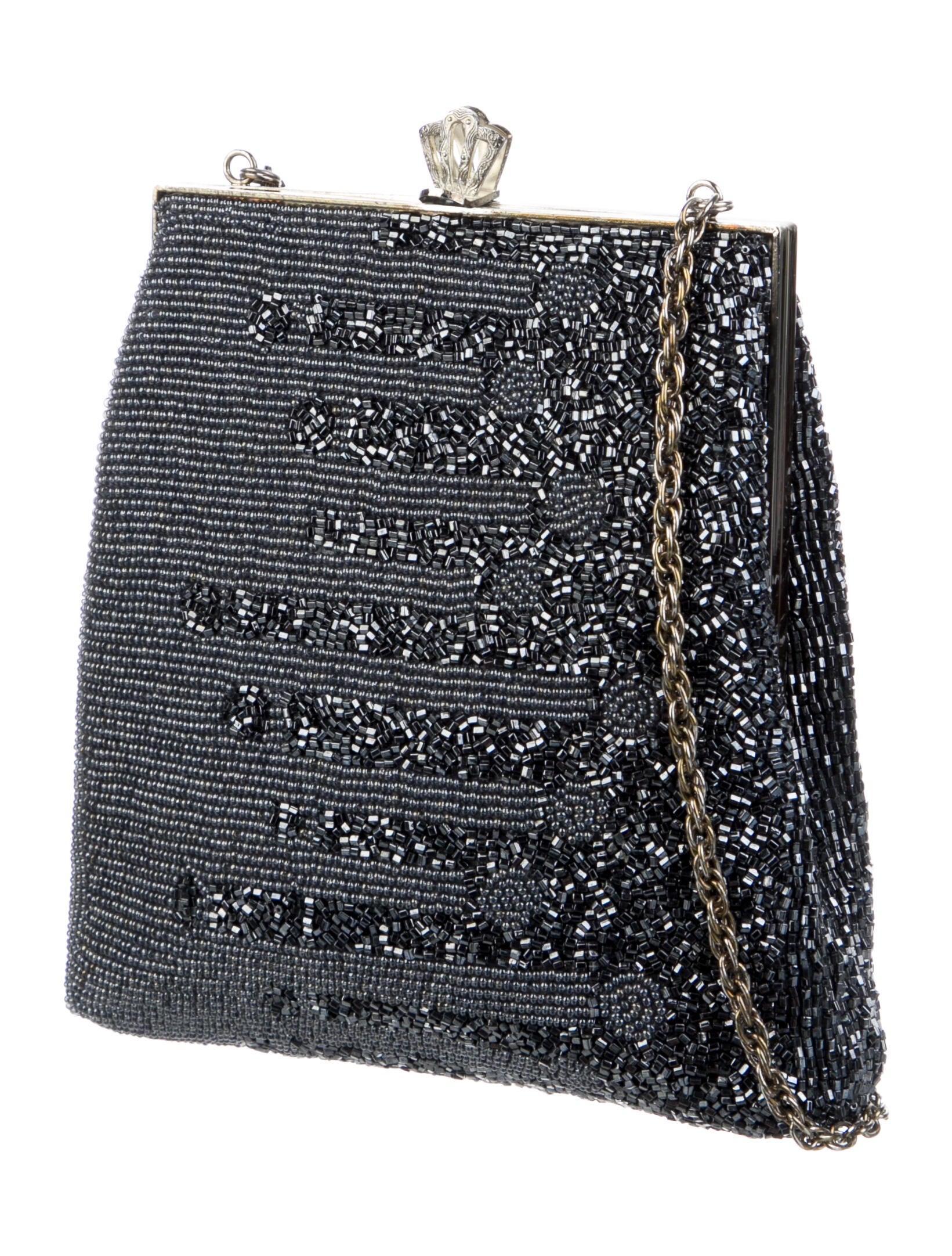 Prada Strass Crystal-Embellished Silk Evening Bag w/ Tags - Metallic ...