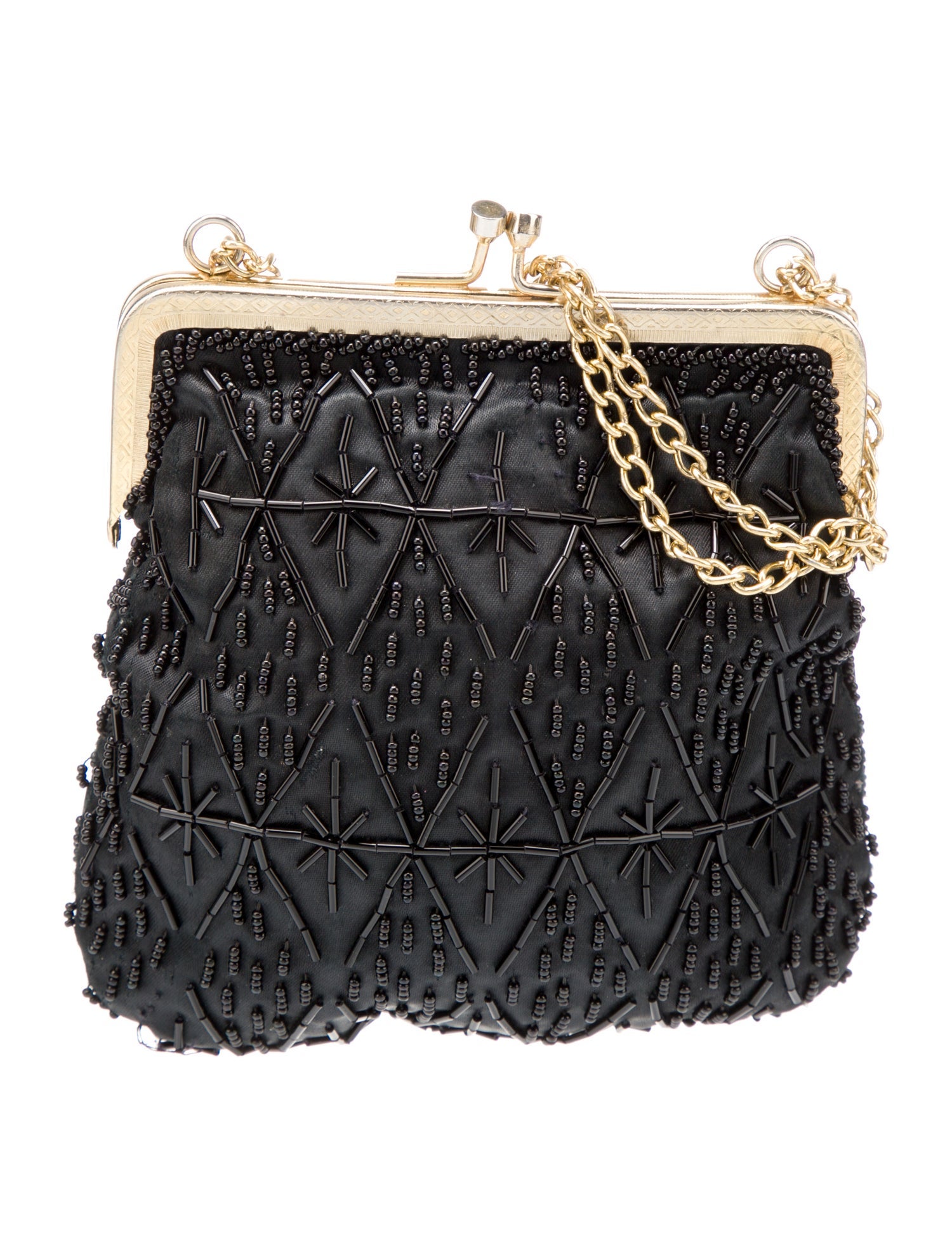 Walborg Beaded Satin Evening Bag - Black Evening Bags, Handbags ...