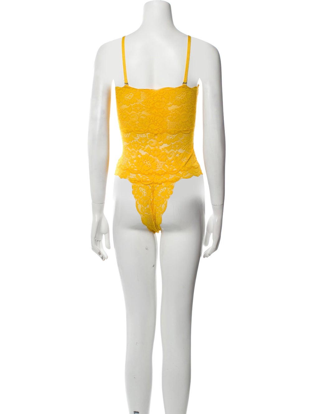 We Are Handsome Square Neckline Sleeveless Bodysuit - Yellow Tops ...
