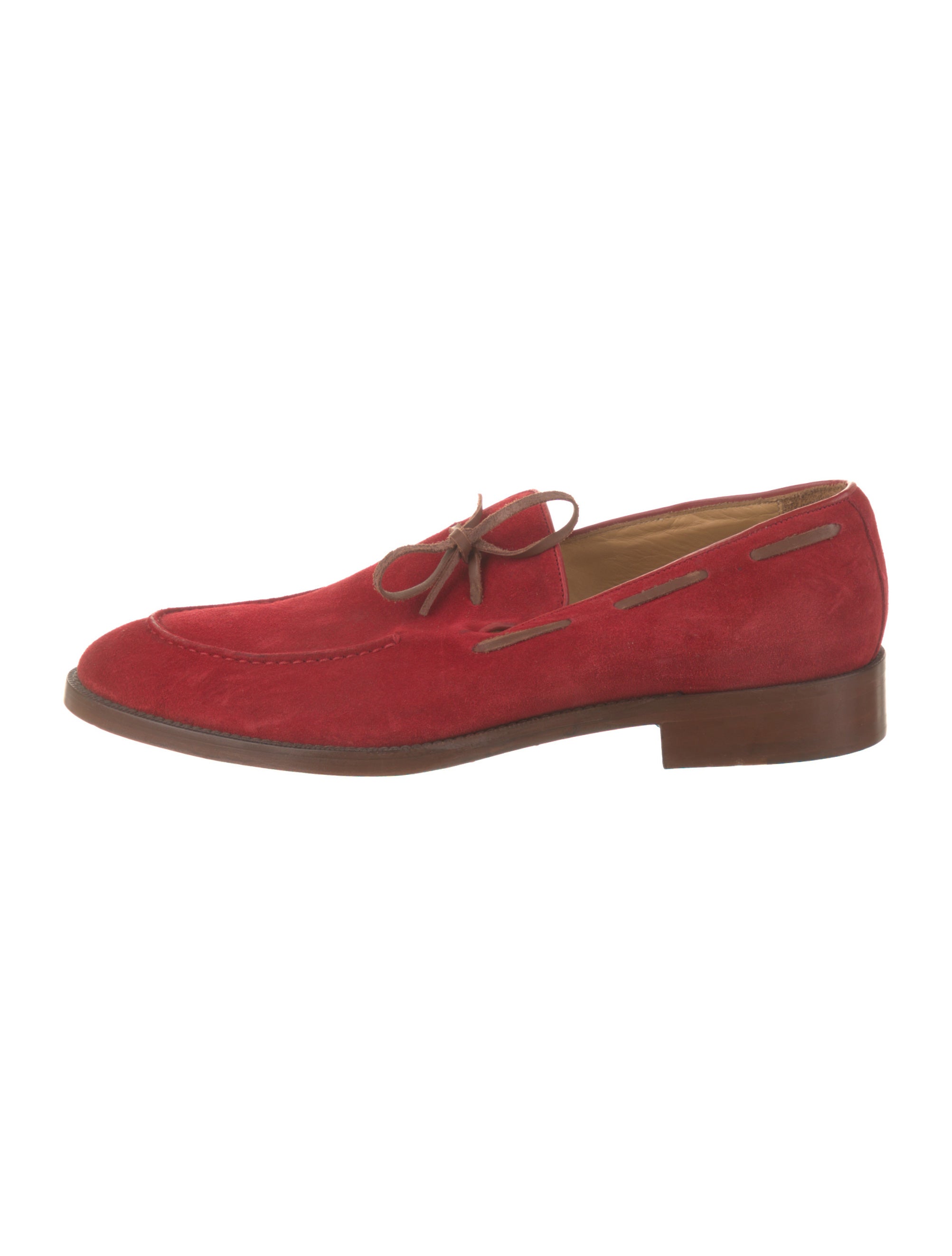 Wall + Water Suede Loafers - Red Loafers, Shoes - WWAJS20061 | The RealReal