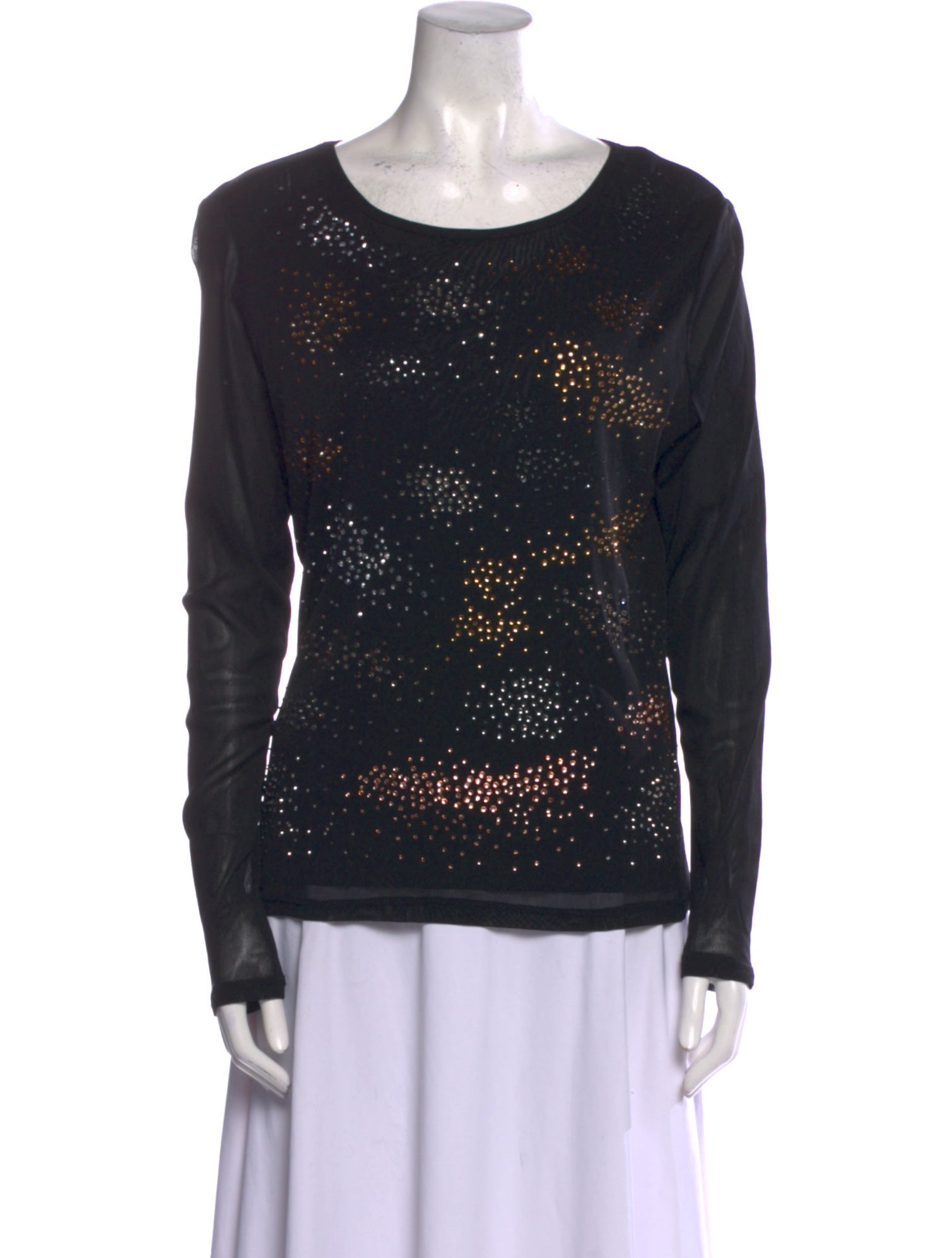 Azi Scoop Neck Long Sleeve Sweatshirt - Black Tops, Clothing ...
