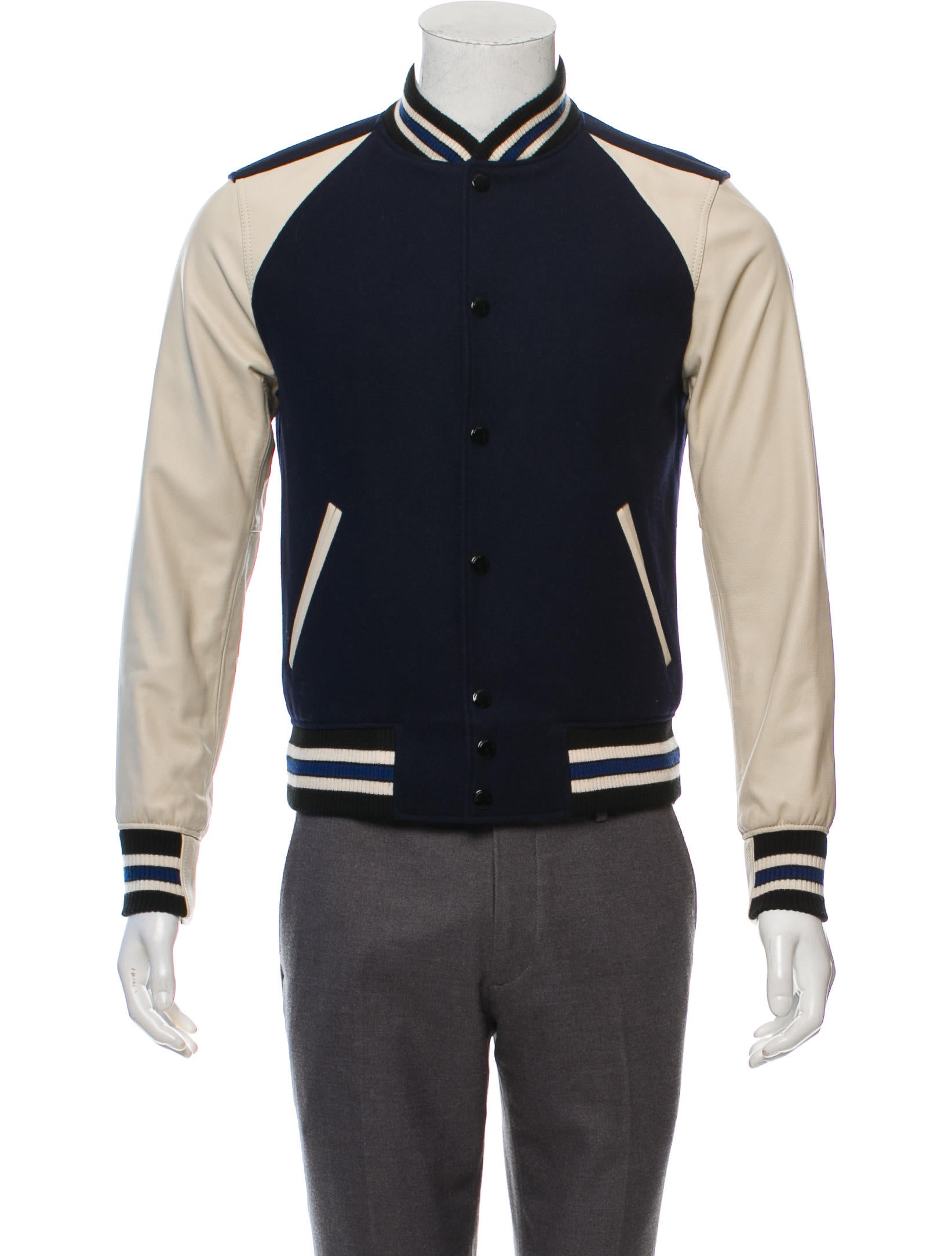 Coach 1941 Wool & Leather Varsity Jacket - Blue Outerwear, Clothing ...