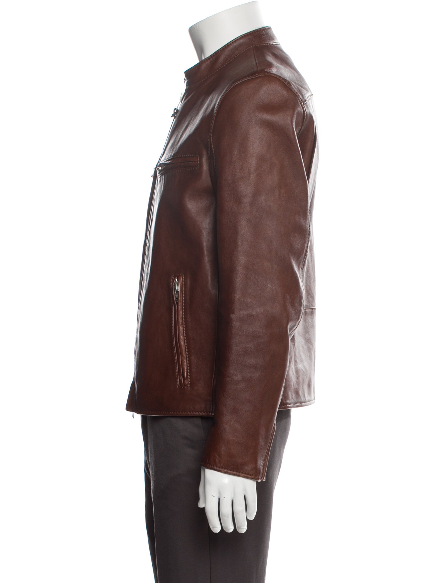 Coach 1941 Leather Moto Jacket - Brown Outerwear, Clothing - WWCCH32865 ...