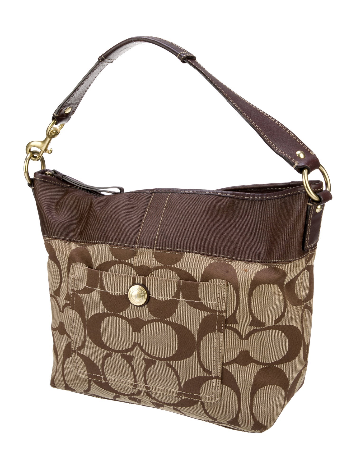 Coach 1941 Logo Canvas Bag - Brown Handle Bags, Handbags - WWCCH33522 ...
