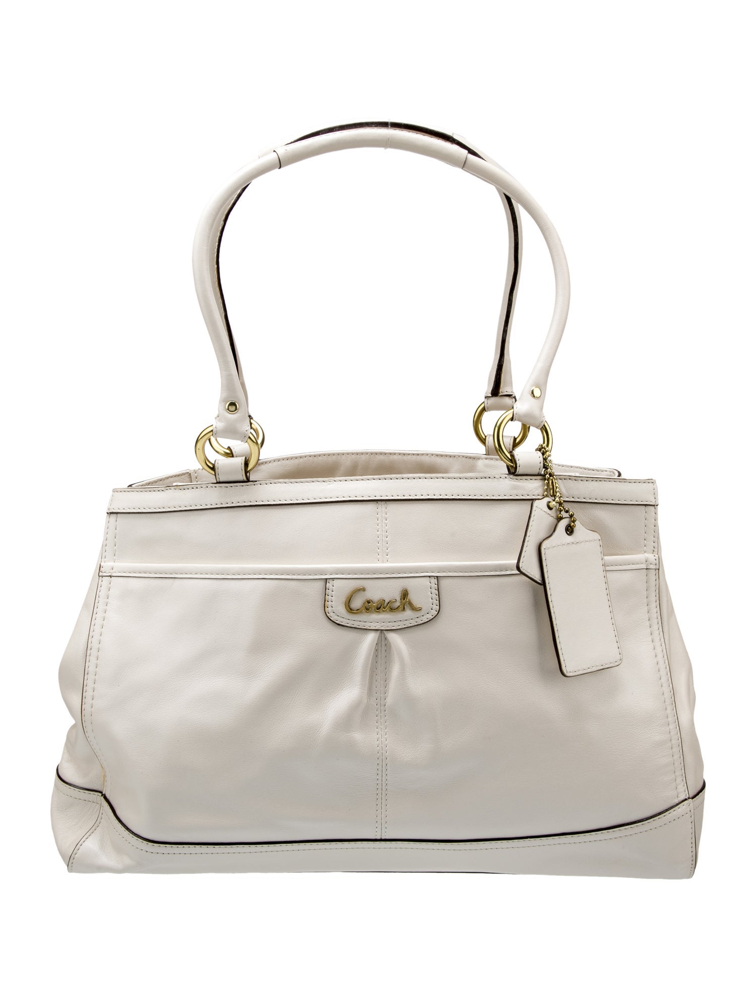 Coach Leather Tote Bag - White Totes, Handbags - WWCCH34779 | The RealReal
