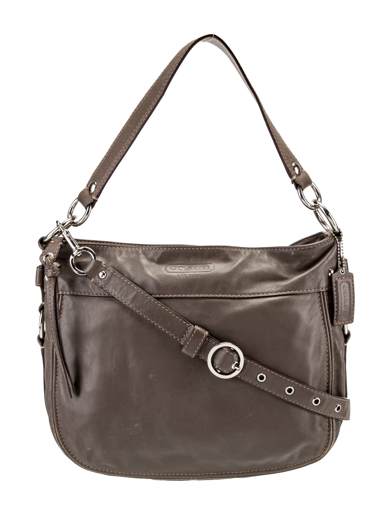 Coach Solid Leather Shoulder Bag - Brown Shoulder Bags, Handbags ...