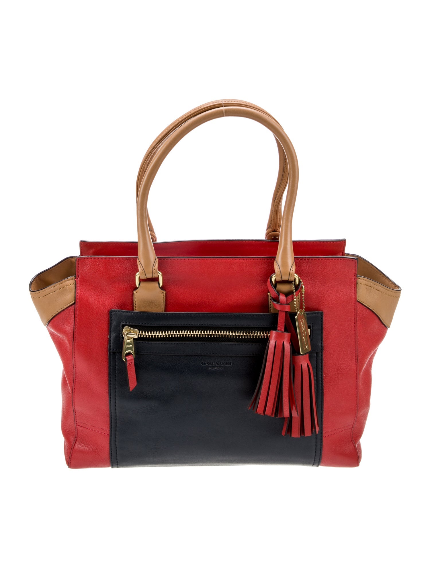 Coach 1941 Color Block Leather Tote Bag - Red Totes, Handbags ...