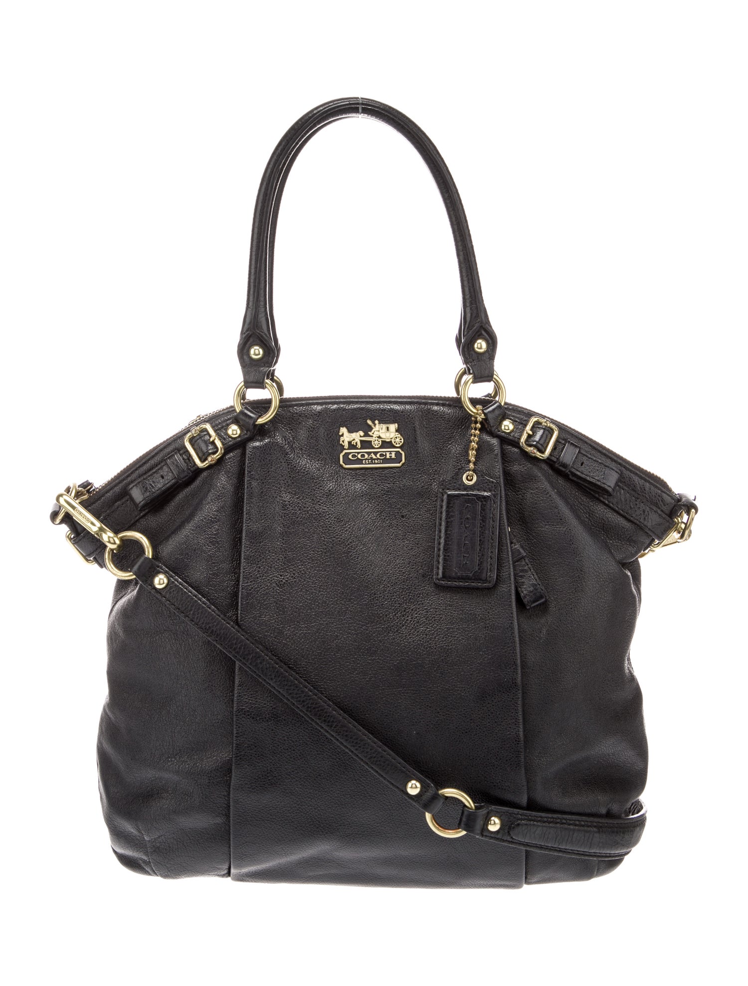 Coach 1941 Leather Top Handle Bag - Black Handle Bags, Handbags ...