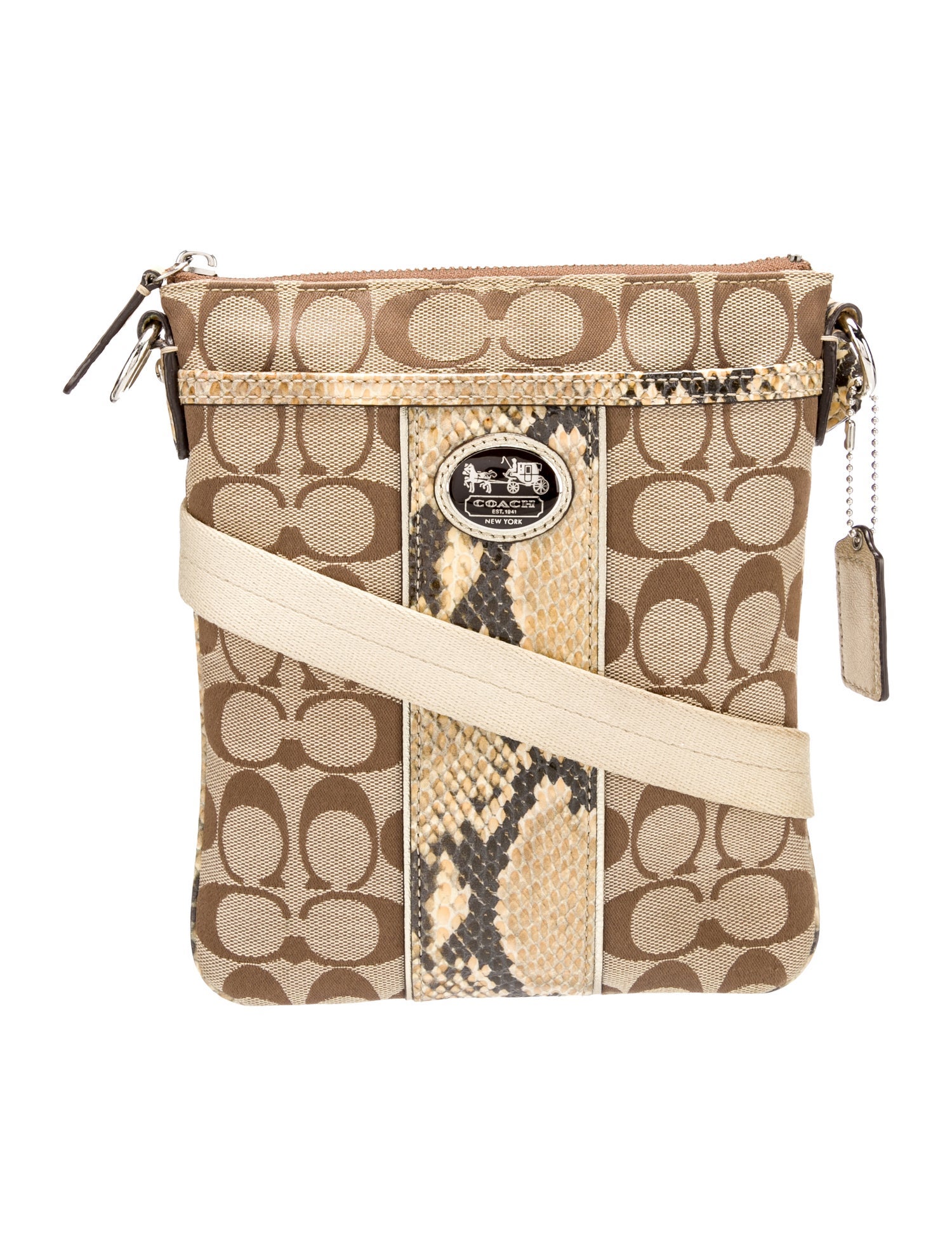 Coach Canvas Messenger Bag - Brown Crossbody Bags, Handbags ...